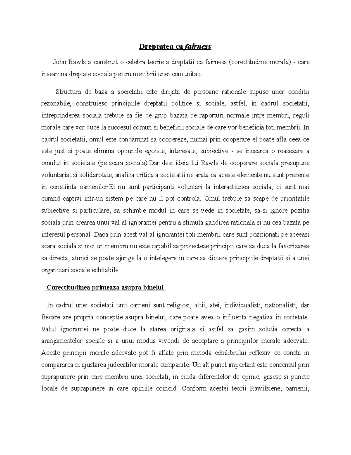 S07 Paul Iliescu Dreptatea ca fairness - Dreptatea ca fairness John ...