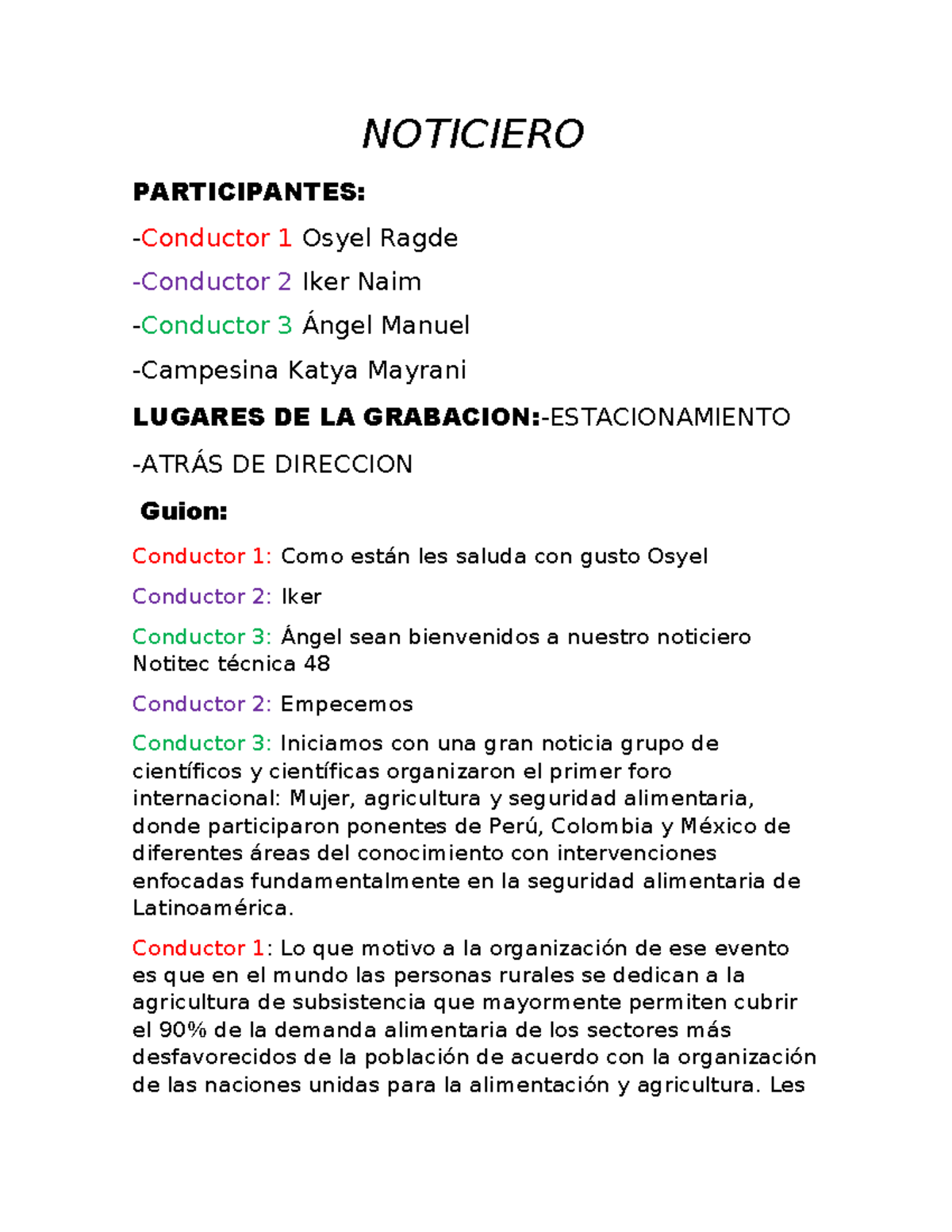 noticiero escolar de formacion para tareas de noticias para alumnos de ...