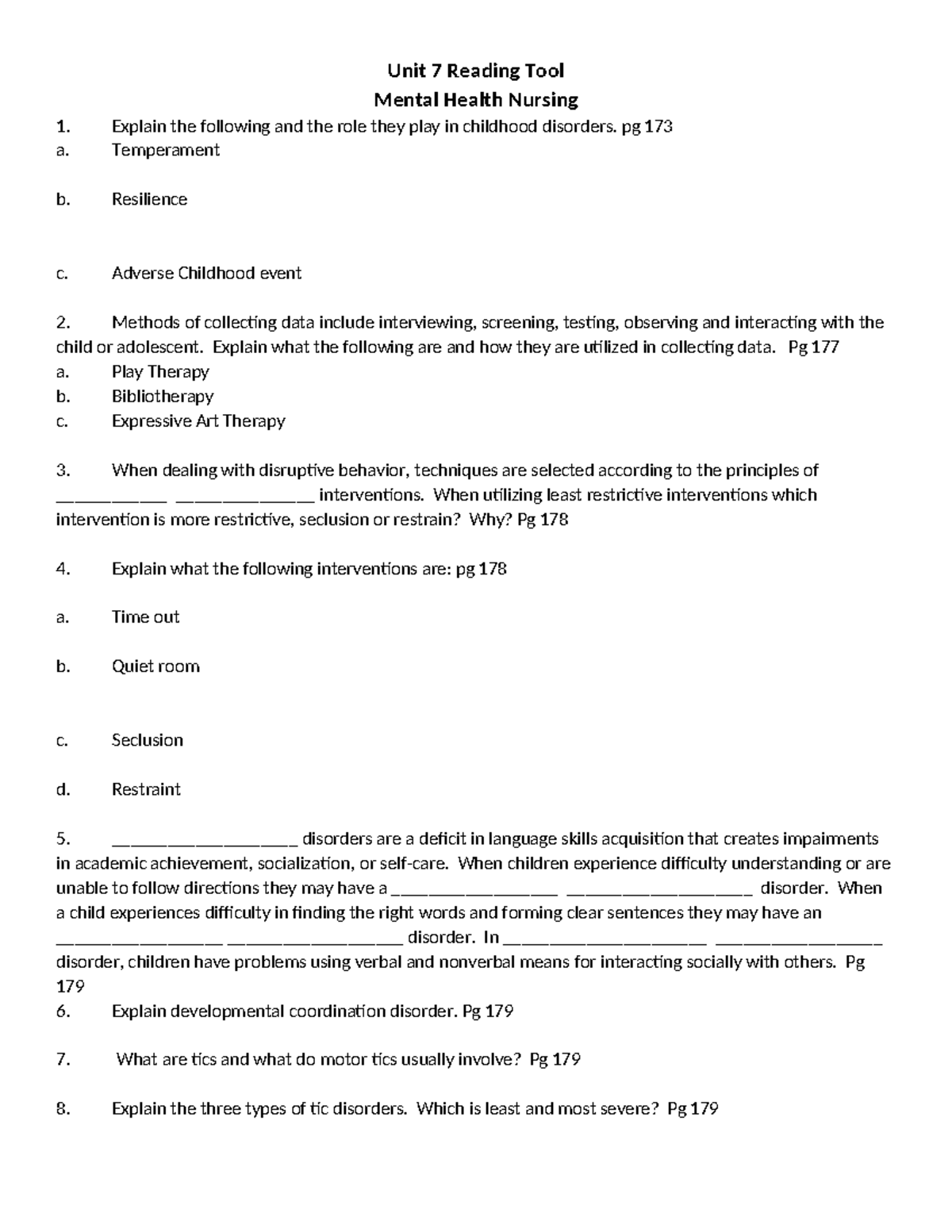 Unit 7 Reading Tool - Study guide unit 7 - Unit 7 Reading Tool Mental ...