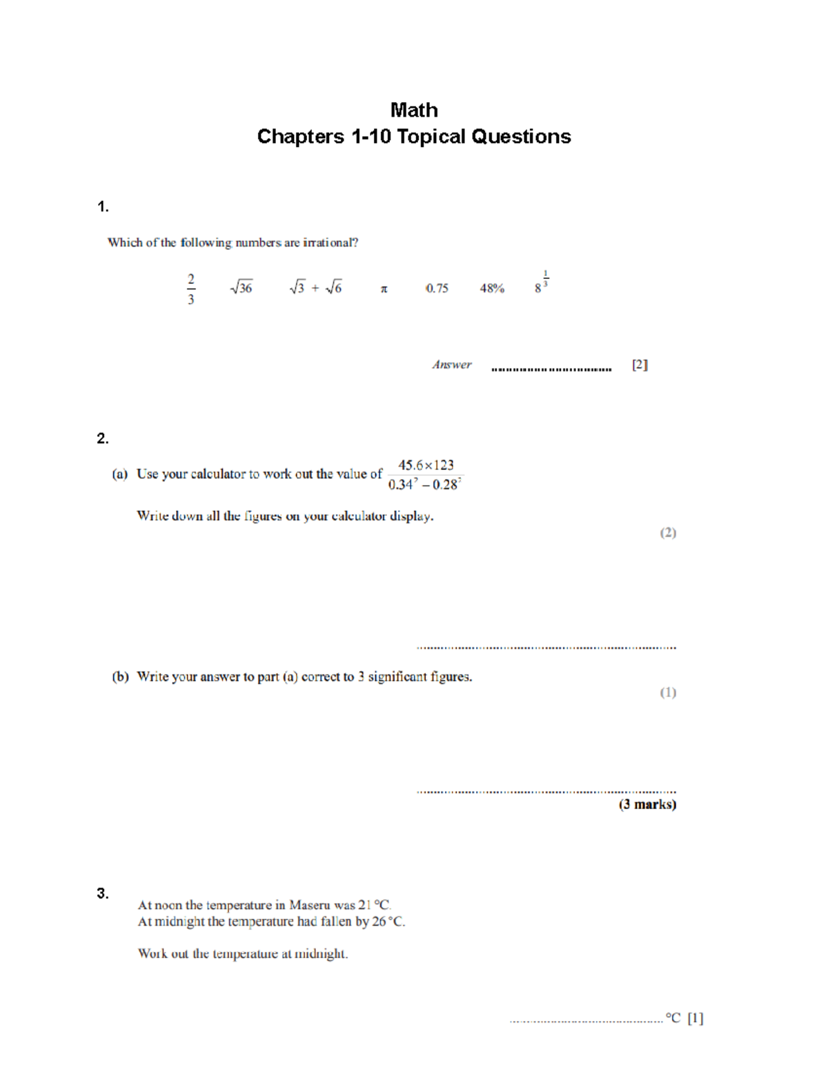 Week 1 - Math (1-10) - It is a math worksheet you can use to practice ...