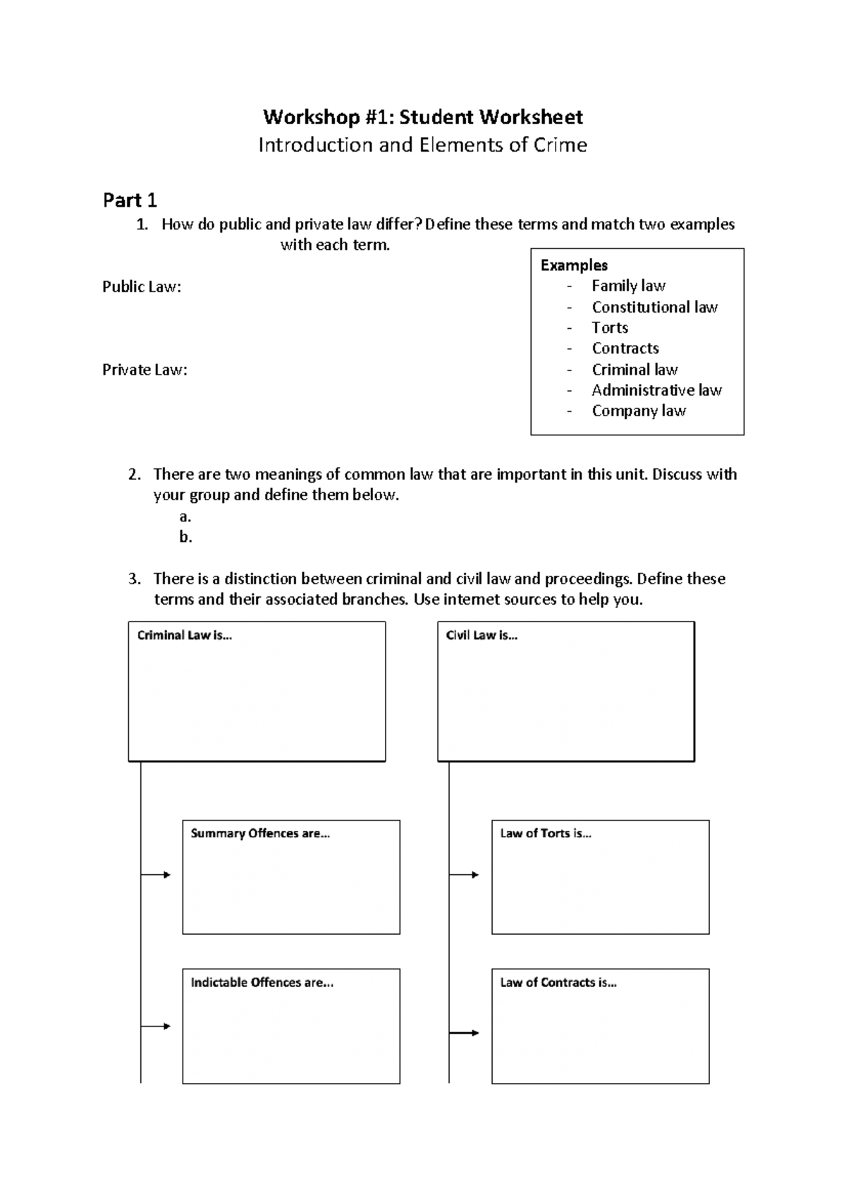 Student Worksheet Workshop 1 - Workshop #1: Student Worksheet ...