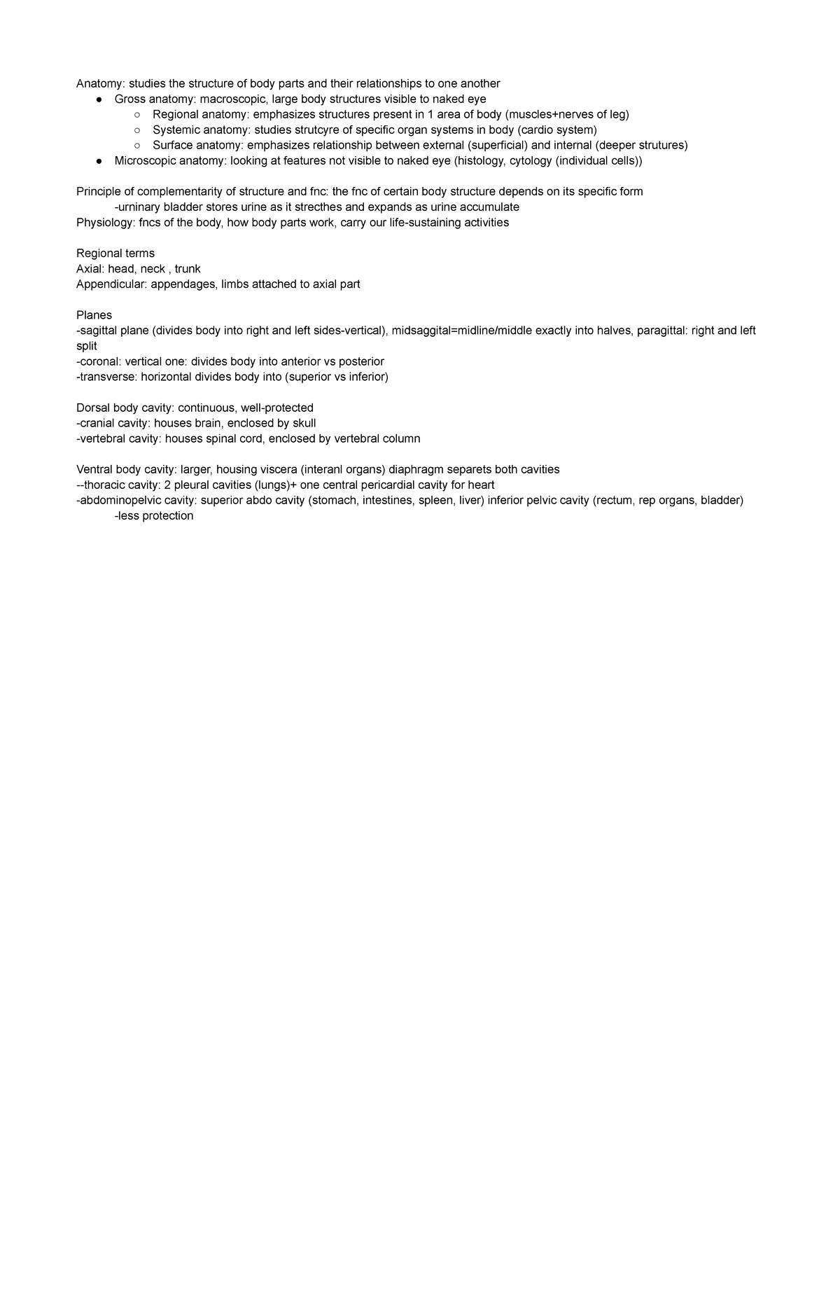 Anatomical terms - Anatomy notes - Anatomy: studies the structure of ...