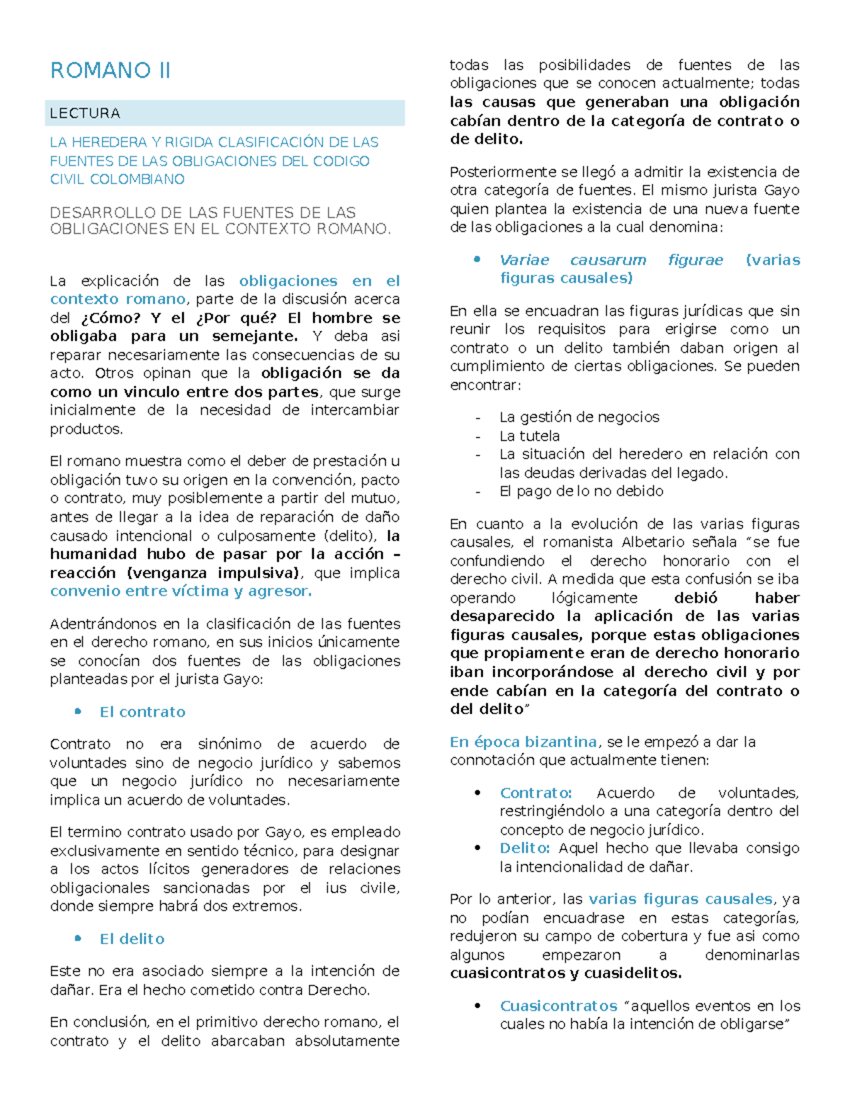Romano II - apuntes - ROMANO II LECTURA LA HEREDERA Y RIGIDA ...