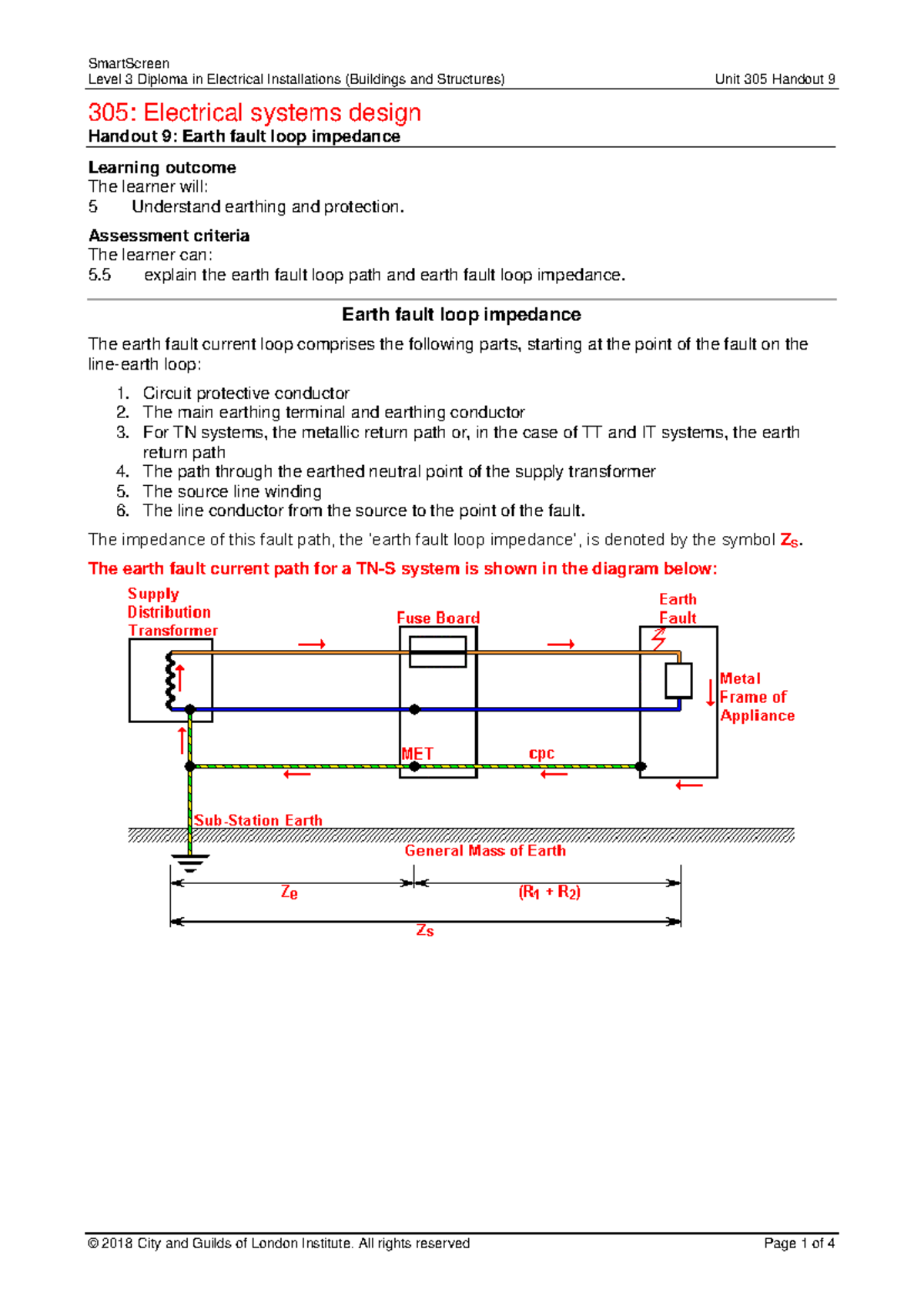 L3 305-09 handout EFLI 2017 - Level 3 Diploma in Electrical ...