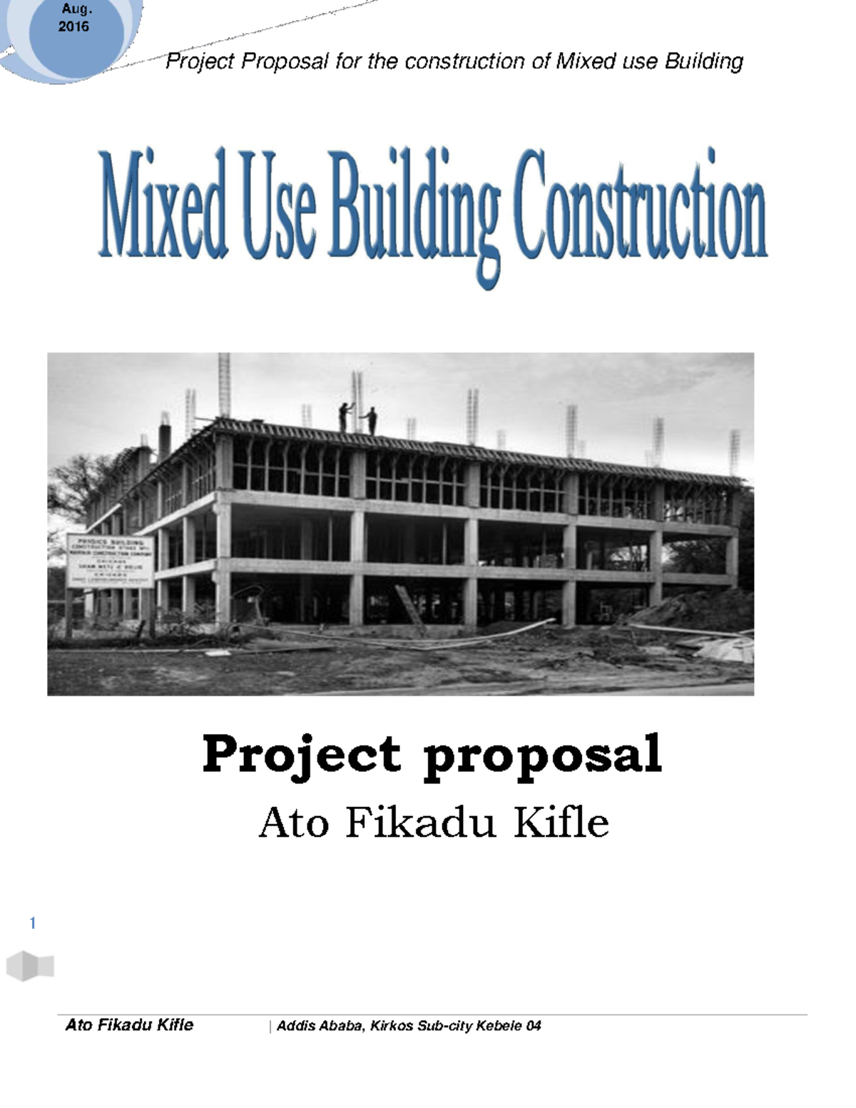 Project proposal - htyyy - Aug. 2016 Project Proposal for the ...