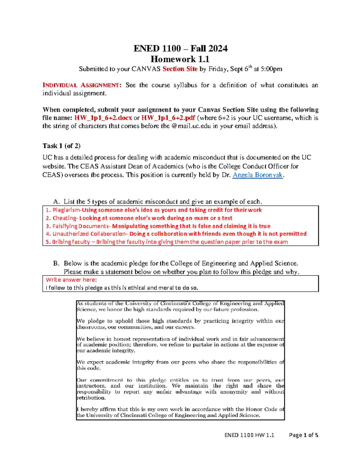 HW 1p1 patelok - ITs just nothing - ENED 1100 – Fall 202 4 Homework 1. Submitted to your CANVAS ...