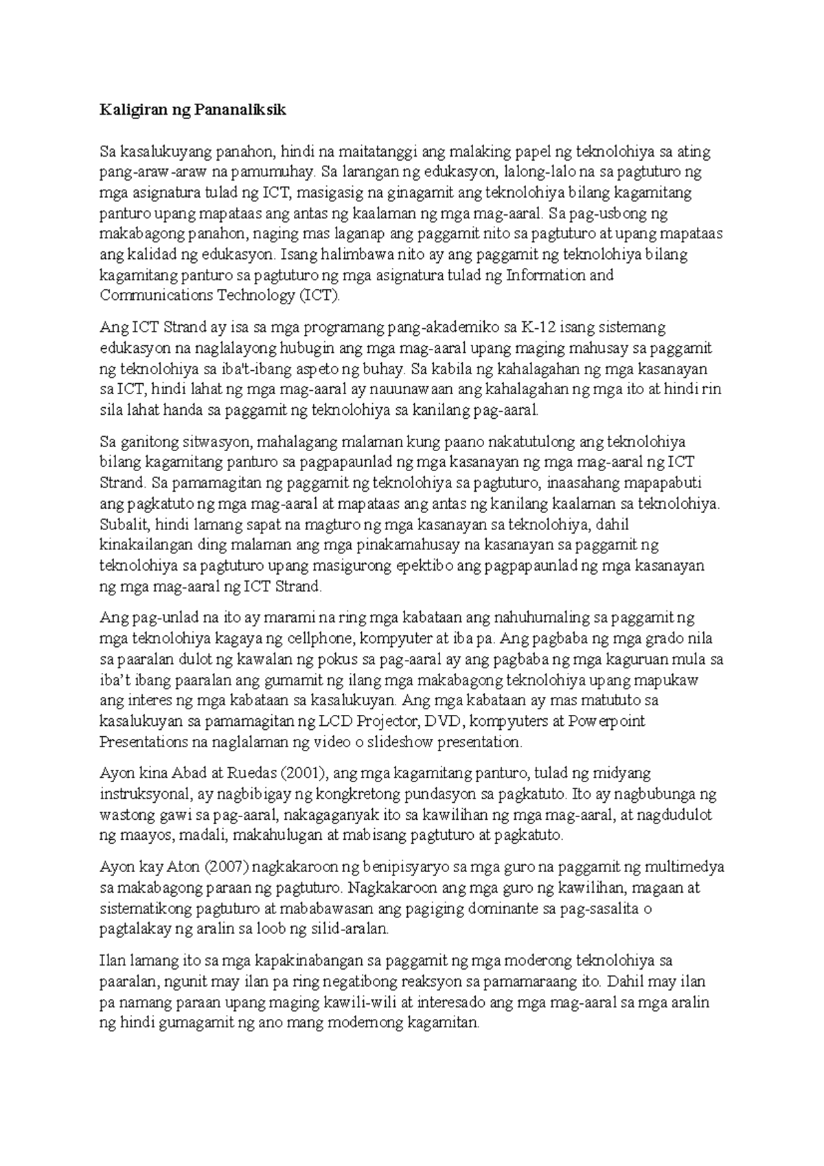 Kaligiran at layunin ng pananaliksik by Yrna - Kaligiran ng ...