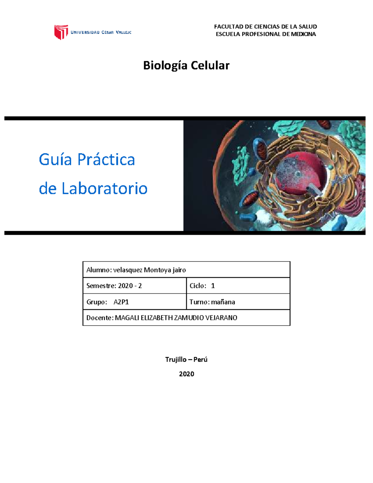 Practica cromosomas - ESCUELA PROFESIONAL DE MEDICINA Biología Celular Guía Práctica de ...