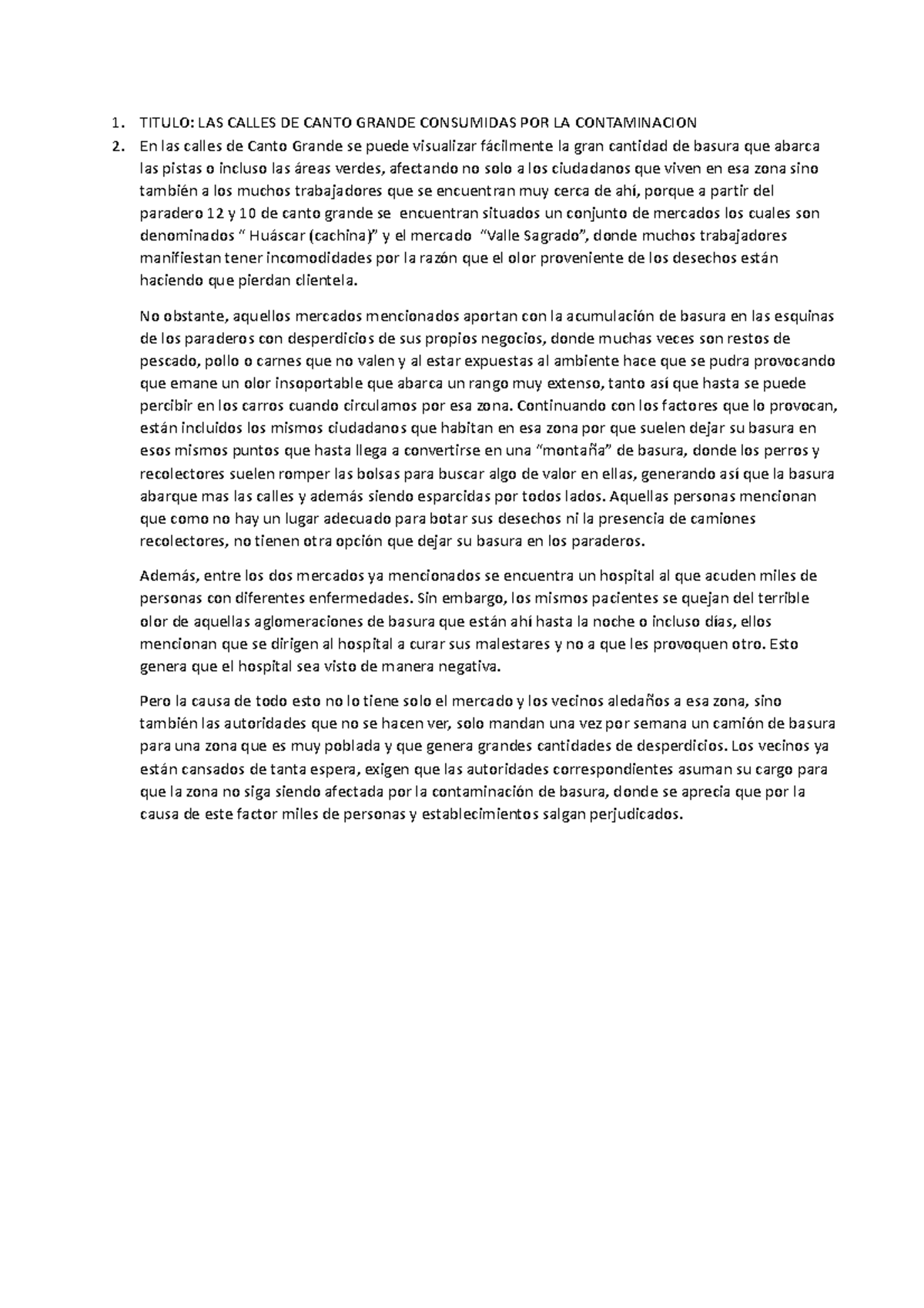 T2- Ciudadania Global - Práctica para la T2 - 1. TITULO: LAS CALLES DE ...