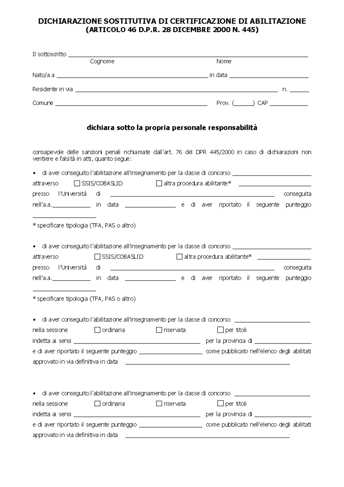 Dichiarazione+sostitutiva+di+certificazione+di+abilitazione ...