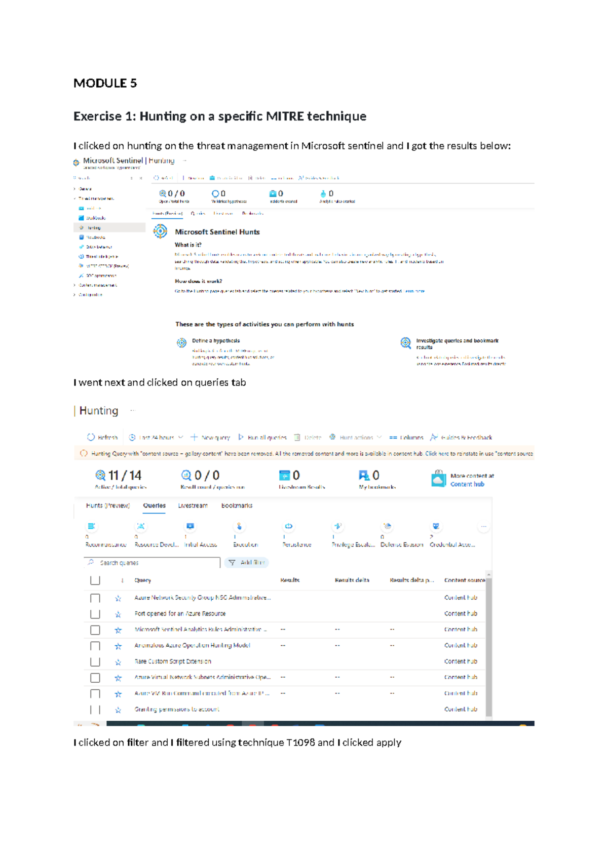 Assignment - MODULE 5 Exercise 1: Hunting on a specific MITRE technique ...