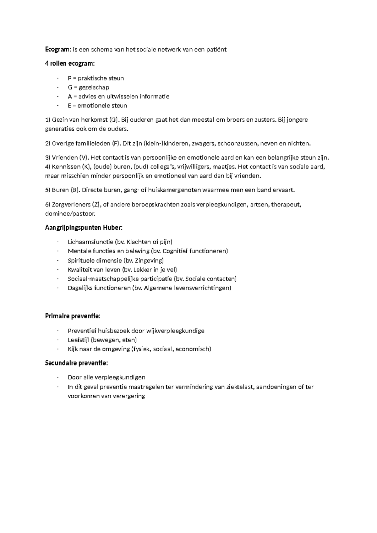 Samenvatting op3 - Ecogram: is een schema van het sociale netwerk van ...