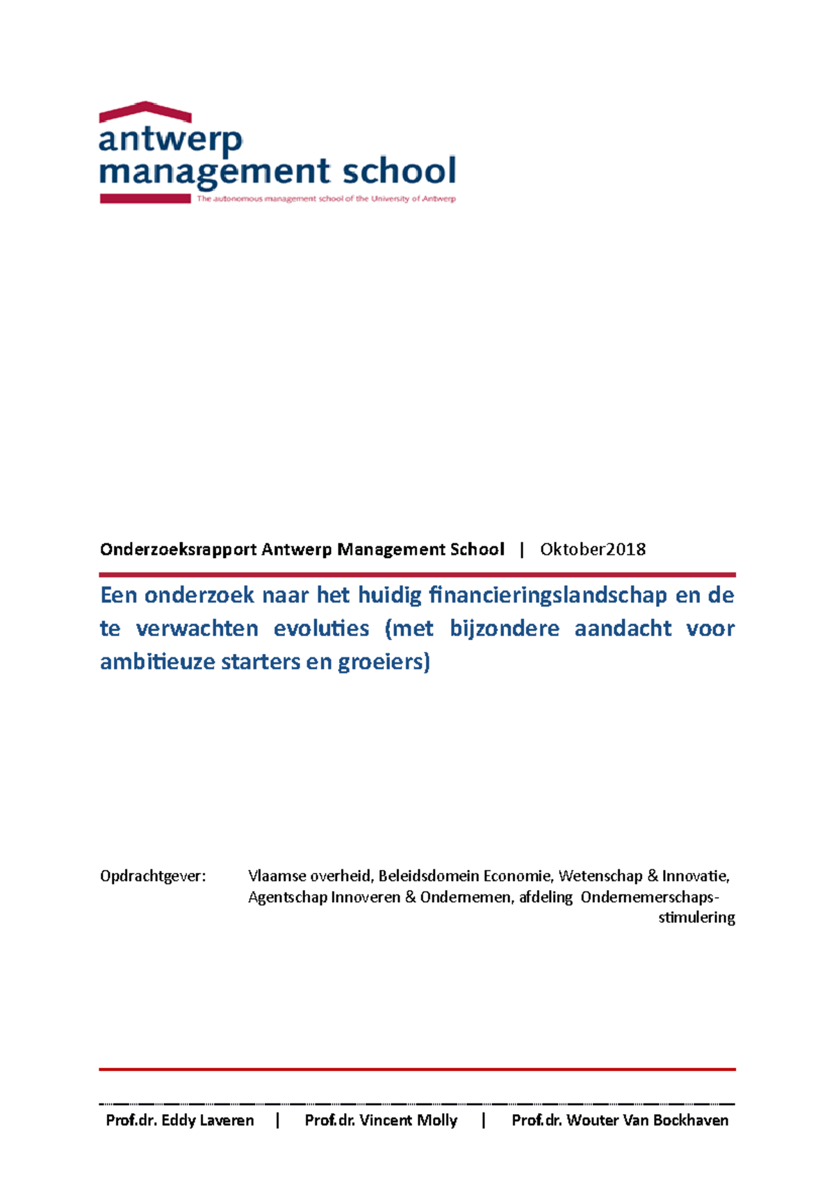 Onderzoeksrapport financieringslandschap - Onderzoeksrapport Antwerp ...