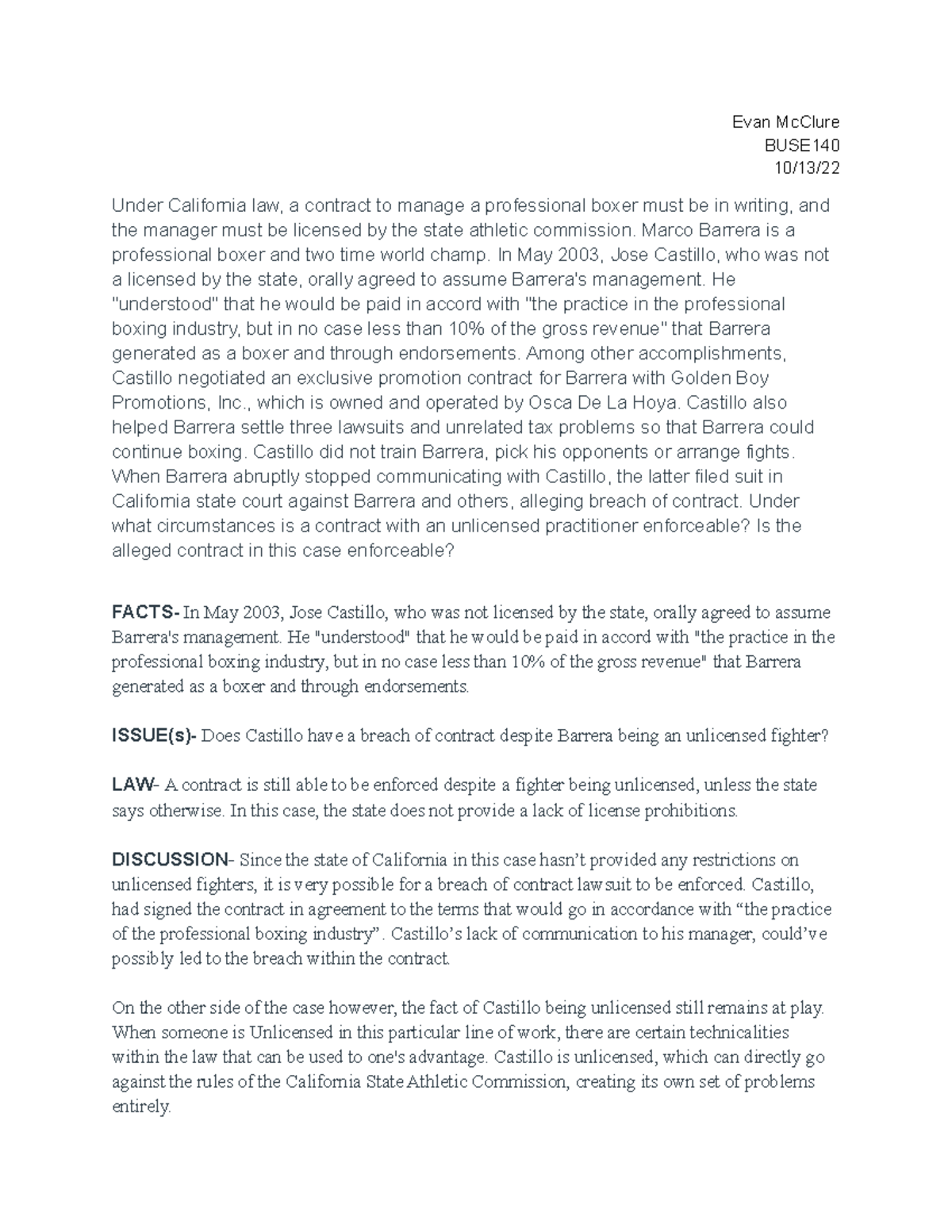 Ch. 9 - BUSE 140, Chapter 9, Business Law today, Prof. Morrison - Evan ...