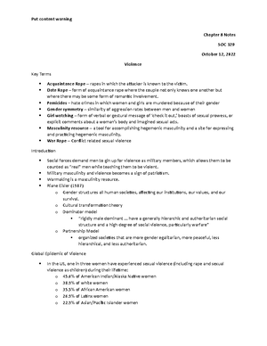 Gender and the Global Economy - Chapter 6 Notes SOC 329 September 26 ...