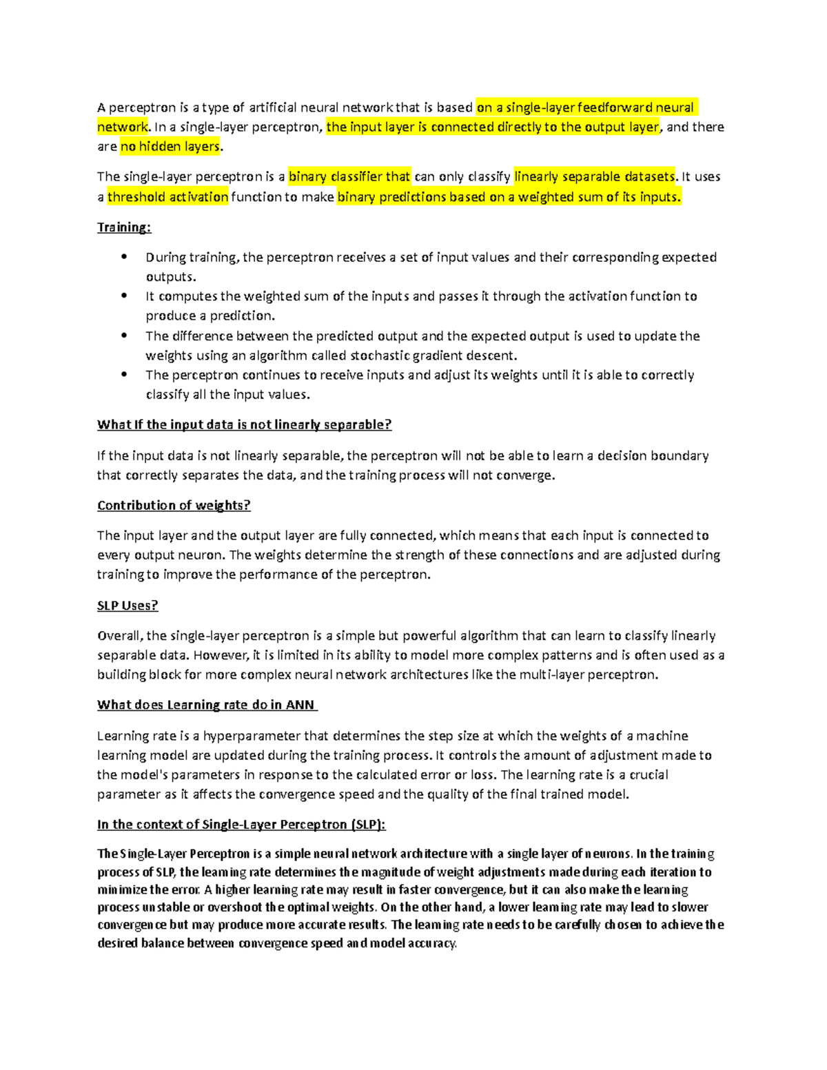 SLP MLP - this is machine learning and artificial intelligence topic ...