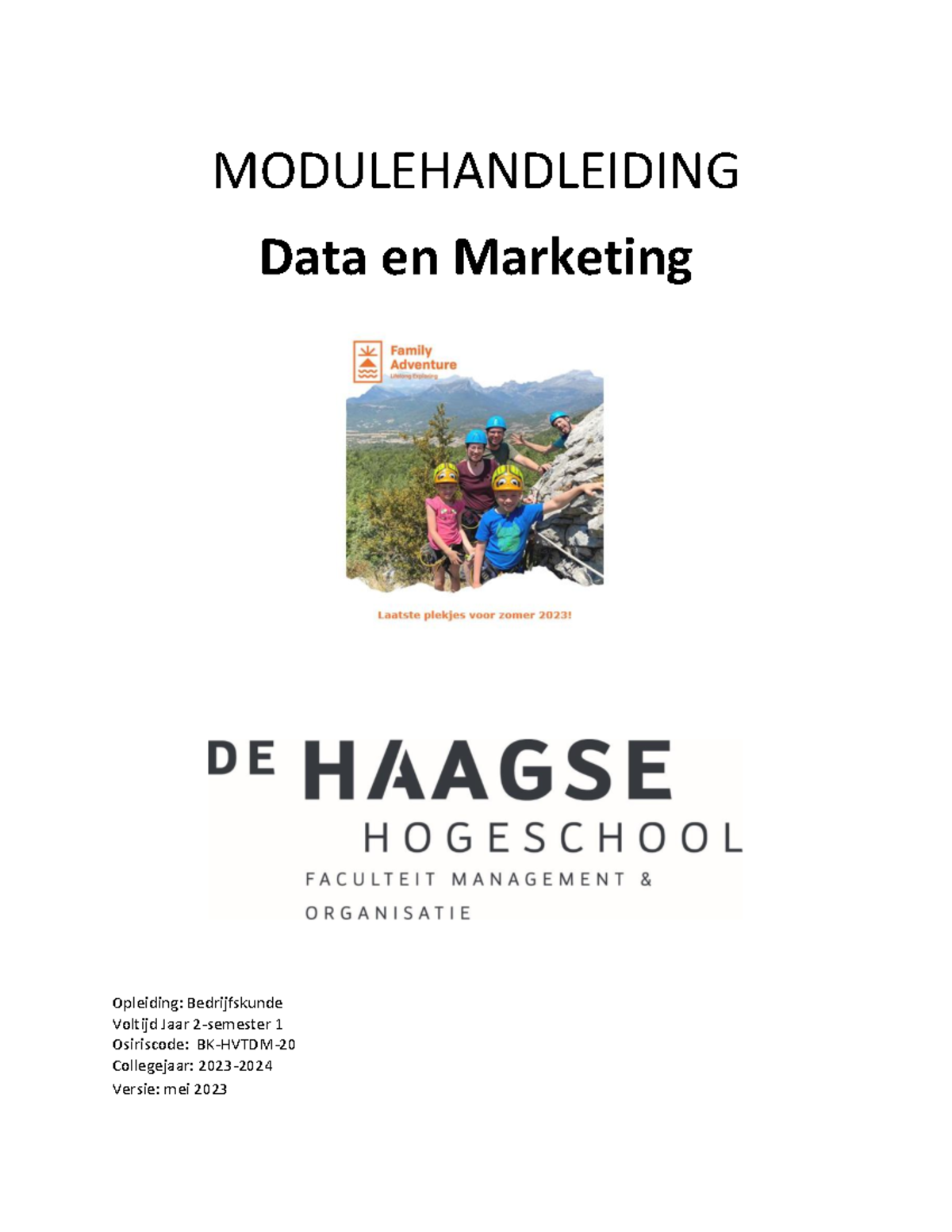 Modulehandleiding Data en Marketing 23-24 def - MODULEHANDLEIDING Data ...