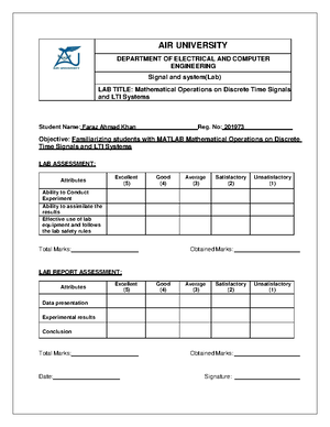 Lab Report 7: Convolution of LTI systems in MATLAB - EXPERIMENT 07 ...