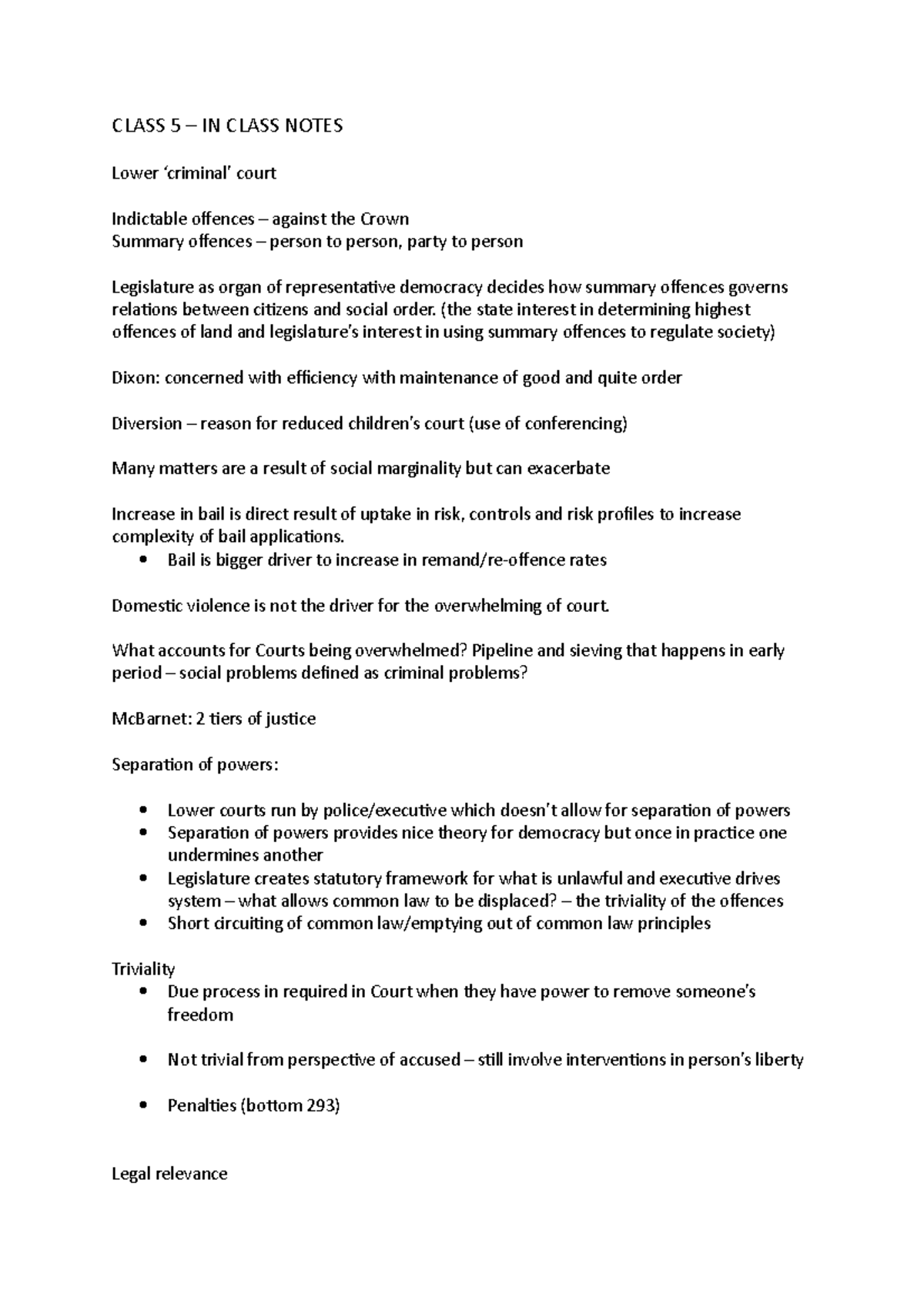 Class 5 Task CLASS 5 IN CLASS NOTES Lower criminal Court class-5-task-class-5-in-class-notes-lower-criminal-court