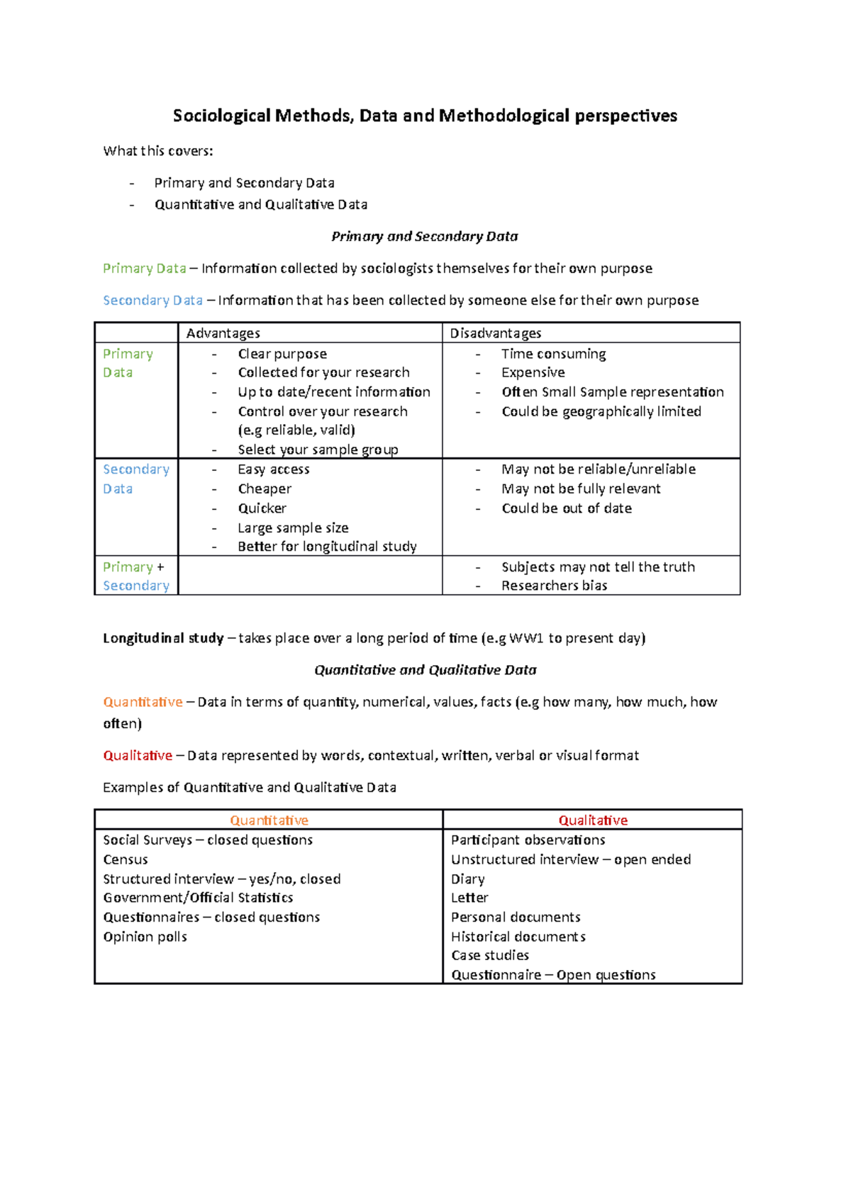 Data and Methodological Perspectives - This is the process of using two ...