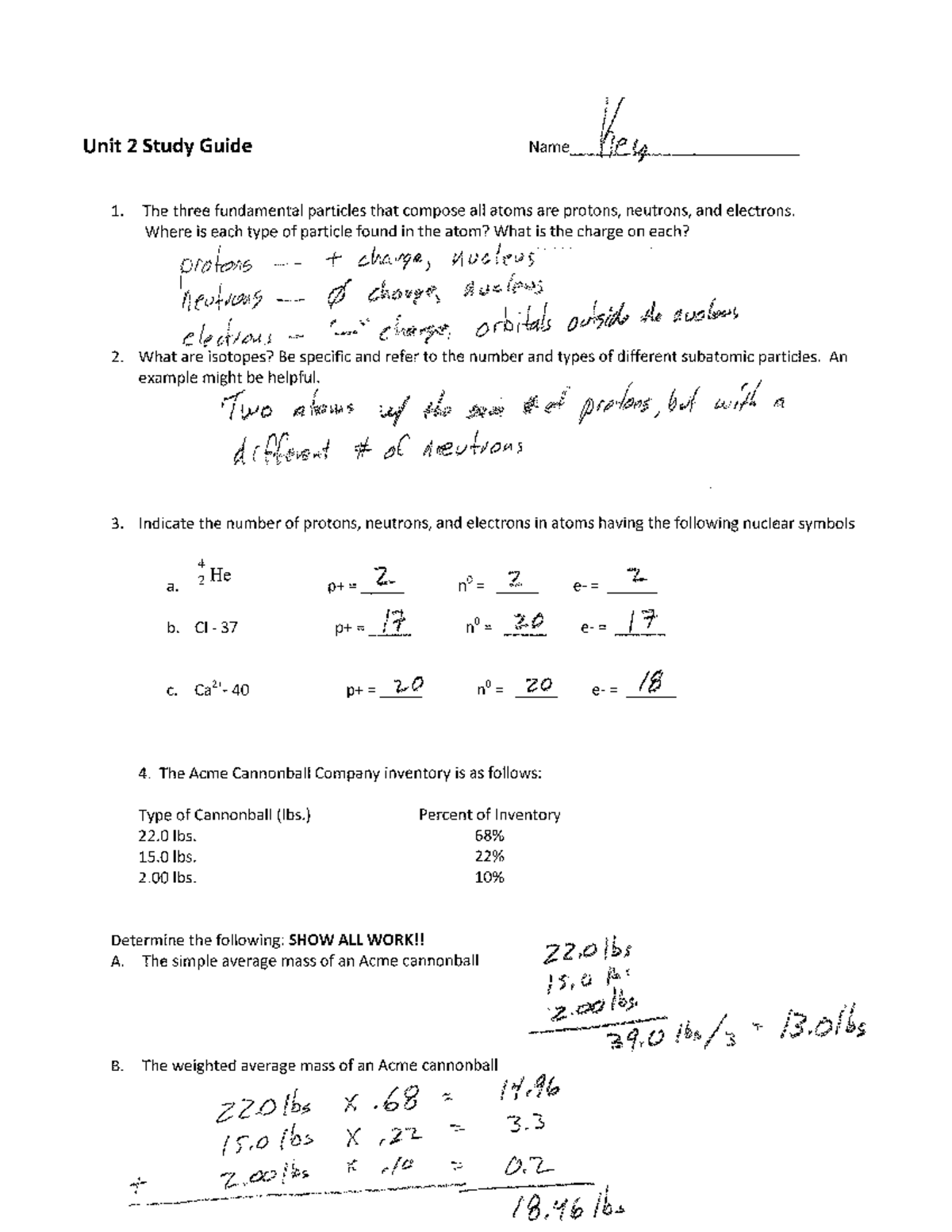 Unit 2 Study Guide Answers - 1001 - Studocu