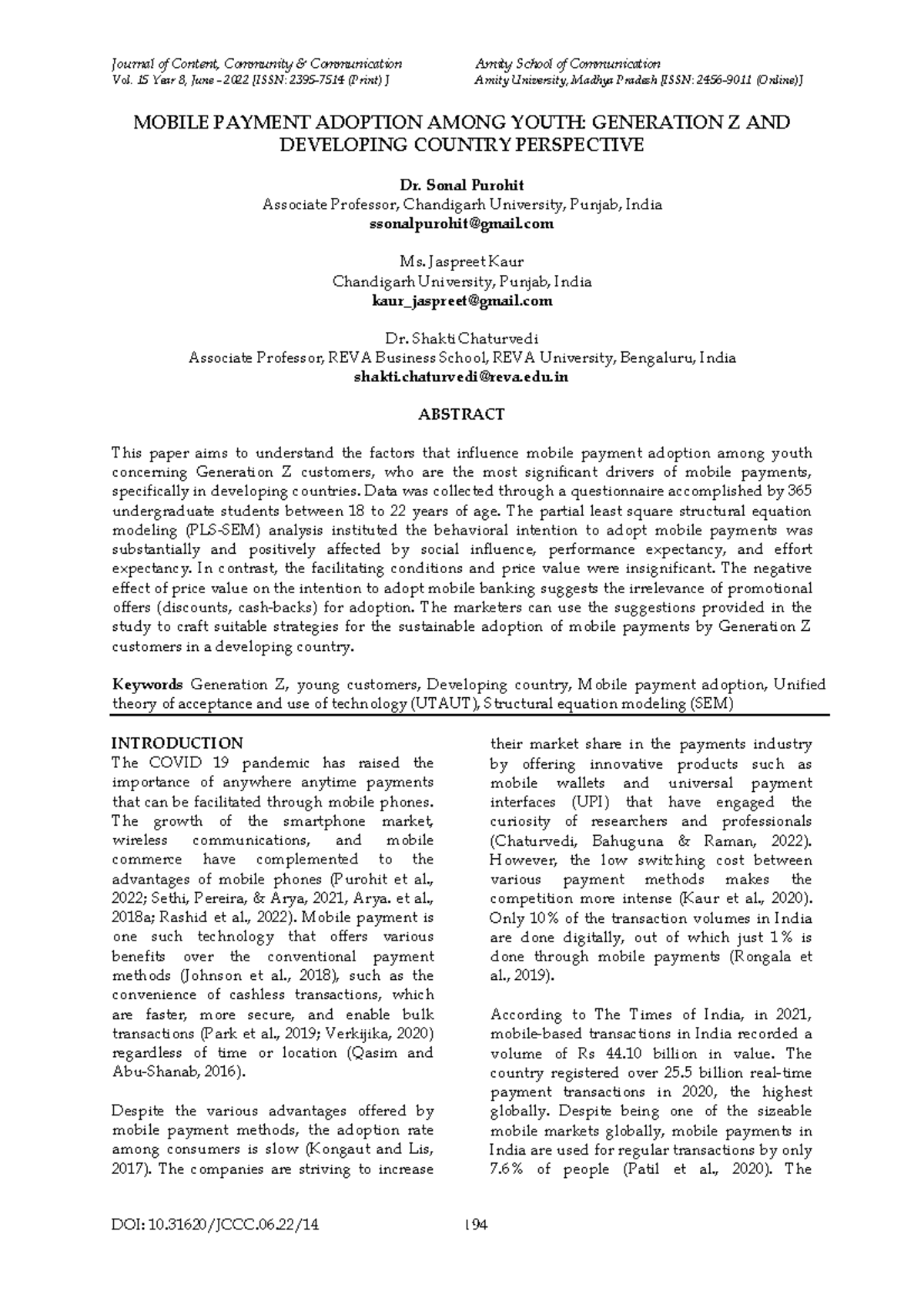 MPay Gen Z - Journal of Content, Community & Communication Amity School ...