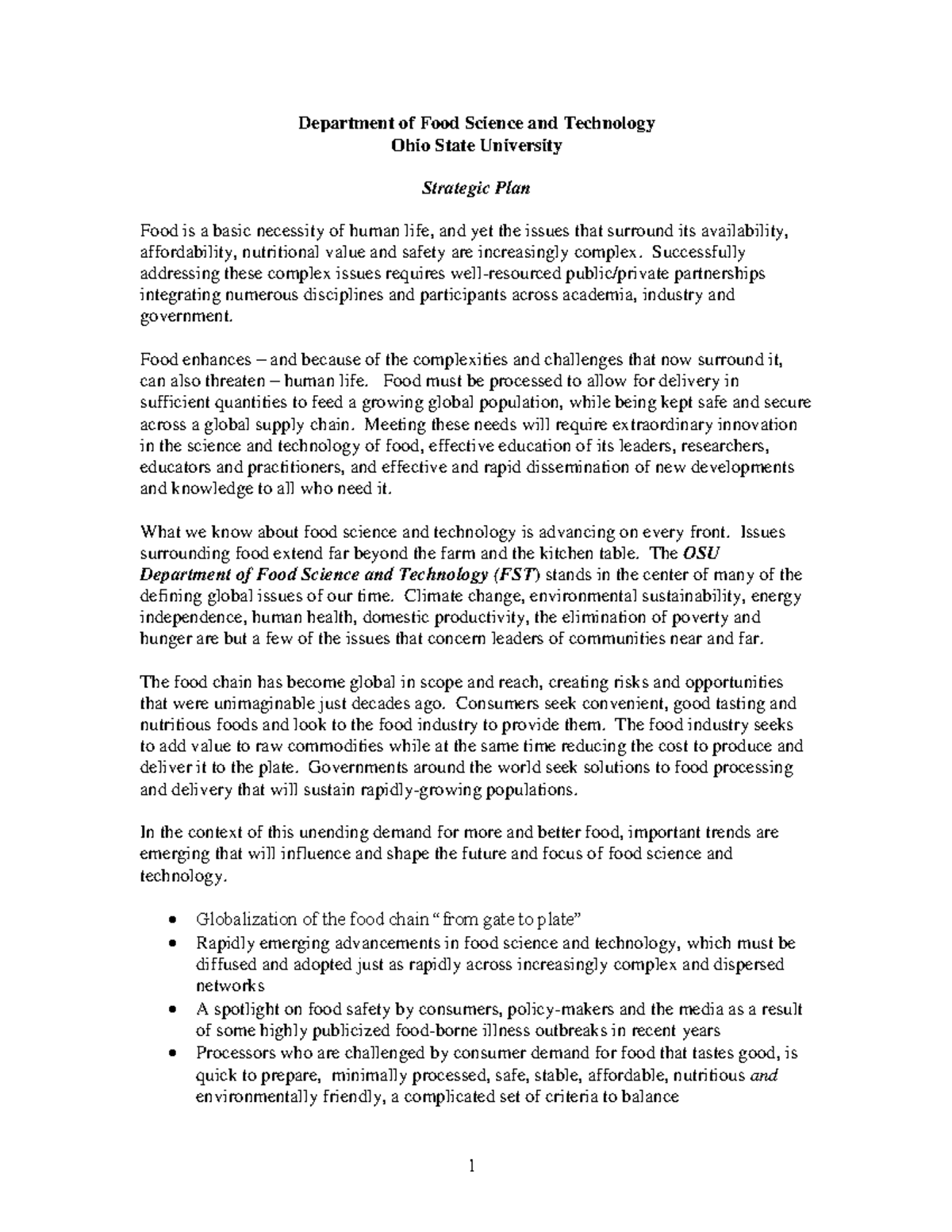 Food Science and Technology Strategic Plan - Department of Food Science ...