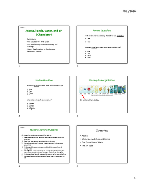 Bio 100 Study Guide for Exam 1 - Study Guide for Exam Lecture Topic 1 ...