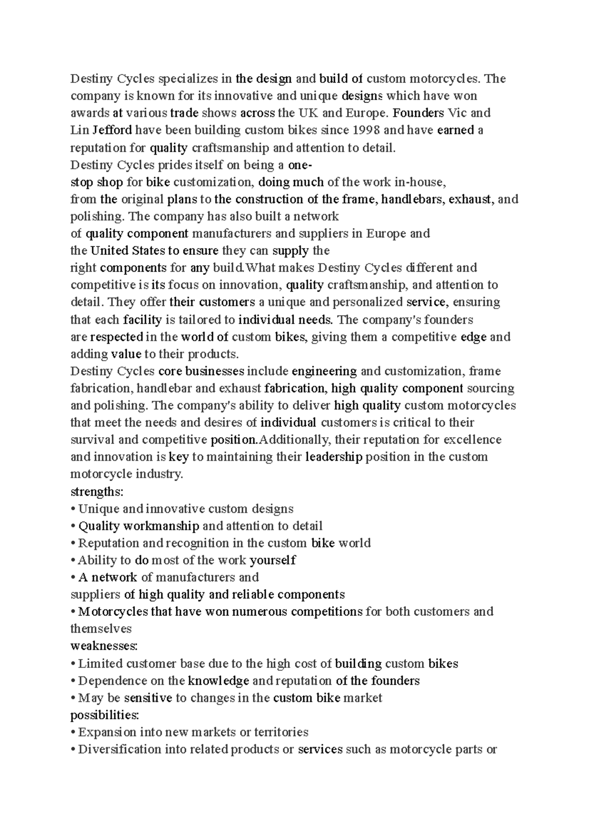 Destiny Cycles specializes in - The company is known for its innovative ...