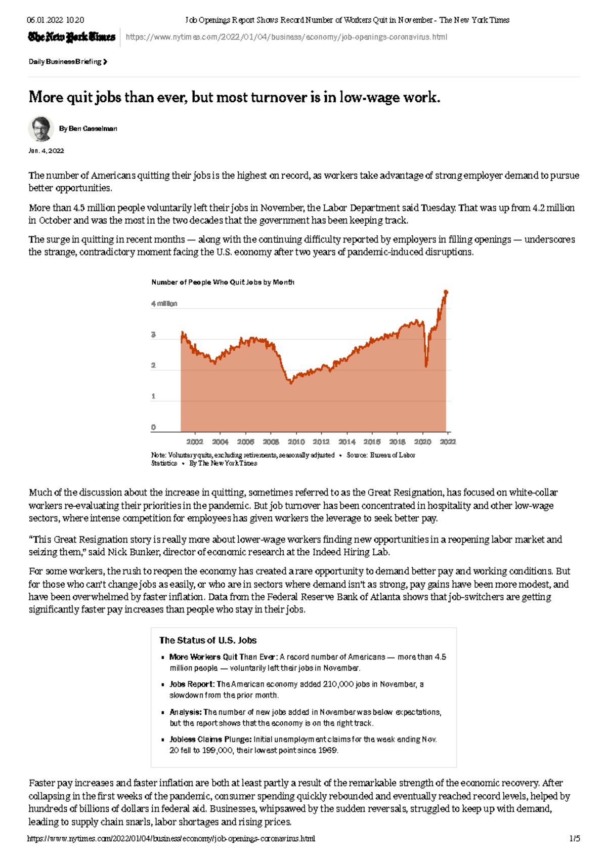 Job Openings Report Shows Record Number of Workers Quit in November ...
