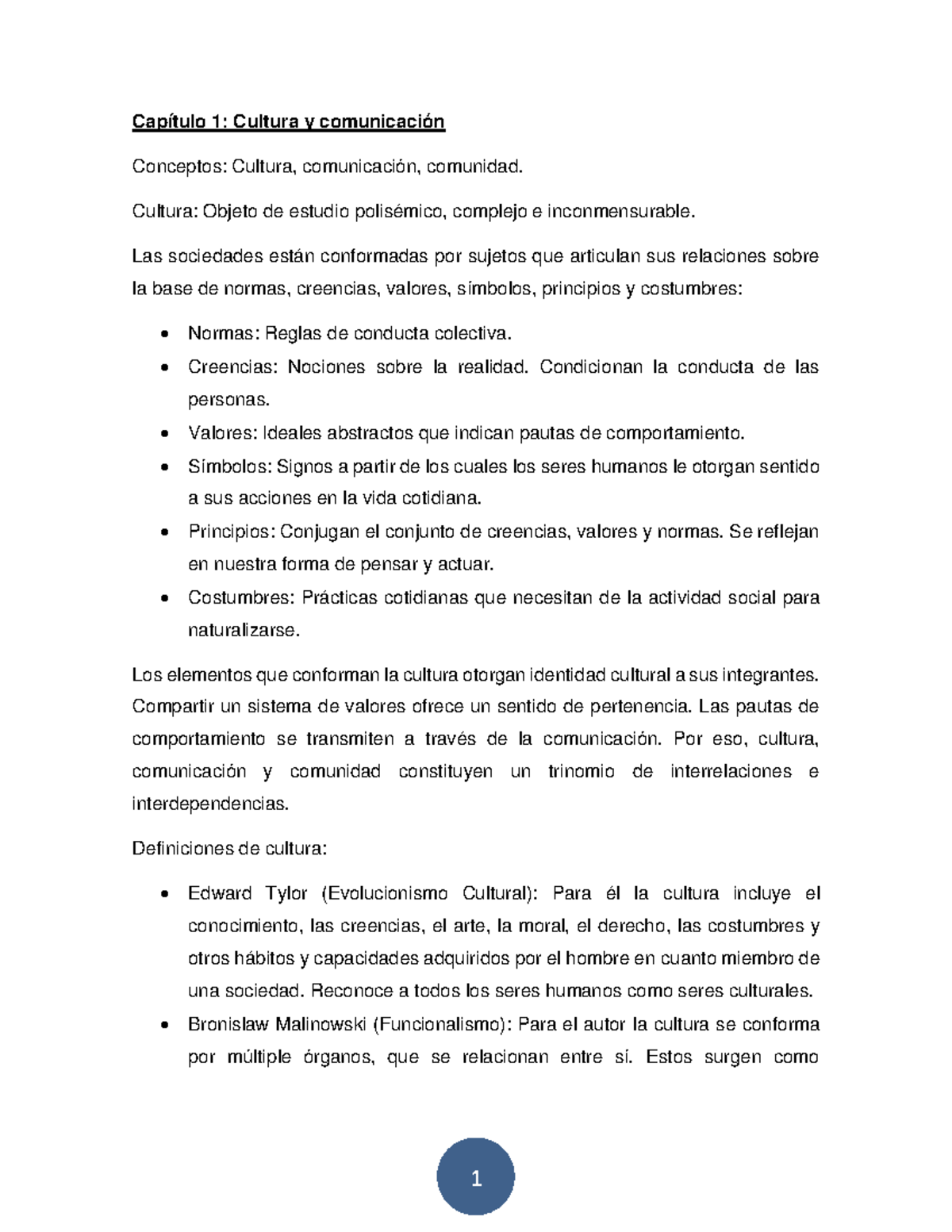 Resumen Intro a la comunicación.docx · versión 1 - Capítulo 1: Cultura ...