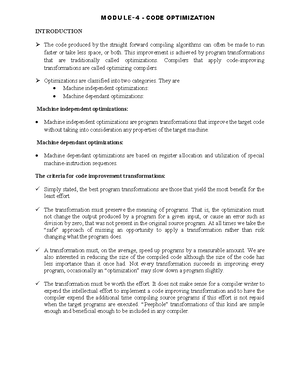 Compiler Design - TYPE Checking - MODULE-3 TYPE CHECKING - Studocu