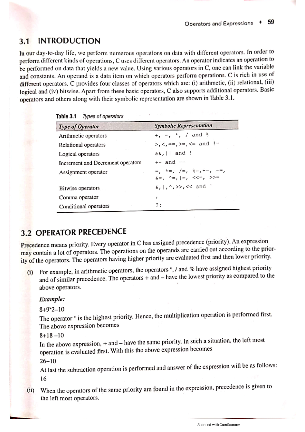 C Operates and Expressions - C programming - Studocu