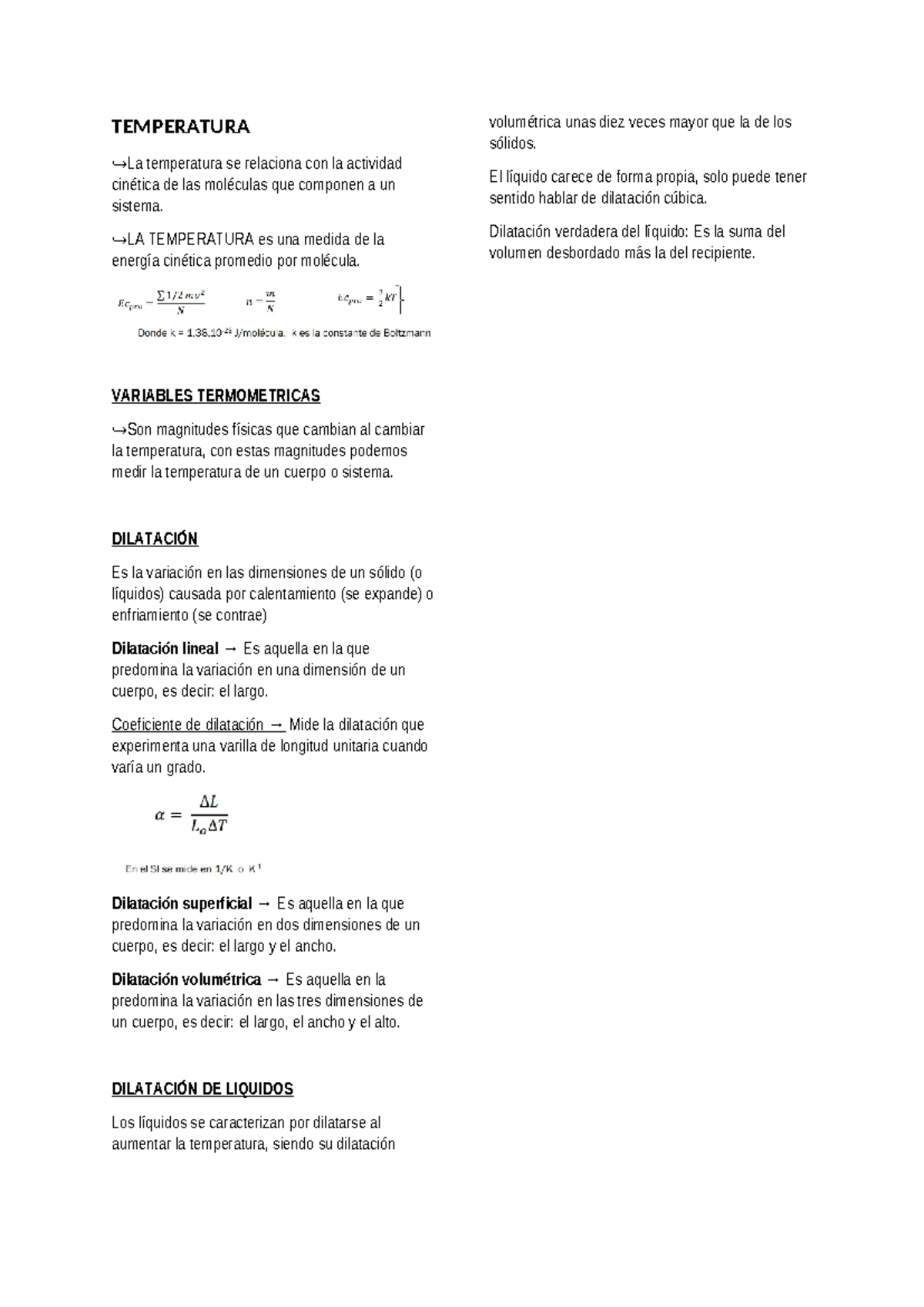 Temperatura - ↪LA TEMPERATURA es una medida de la energía cinética ...