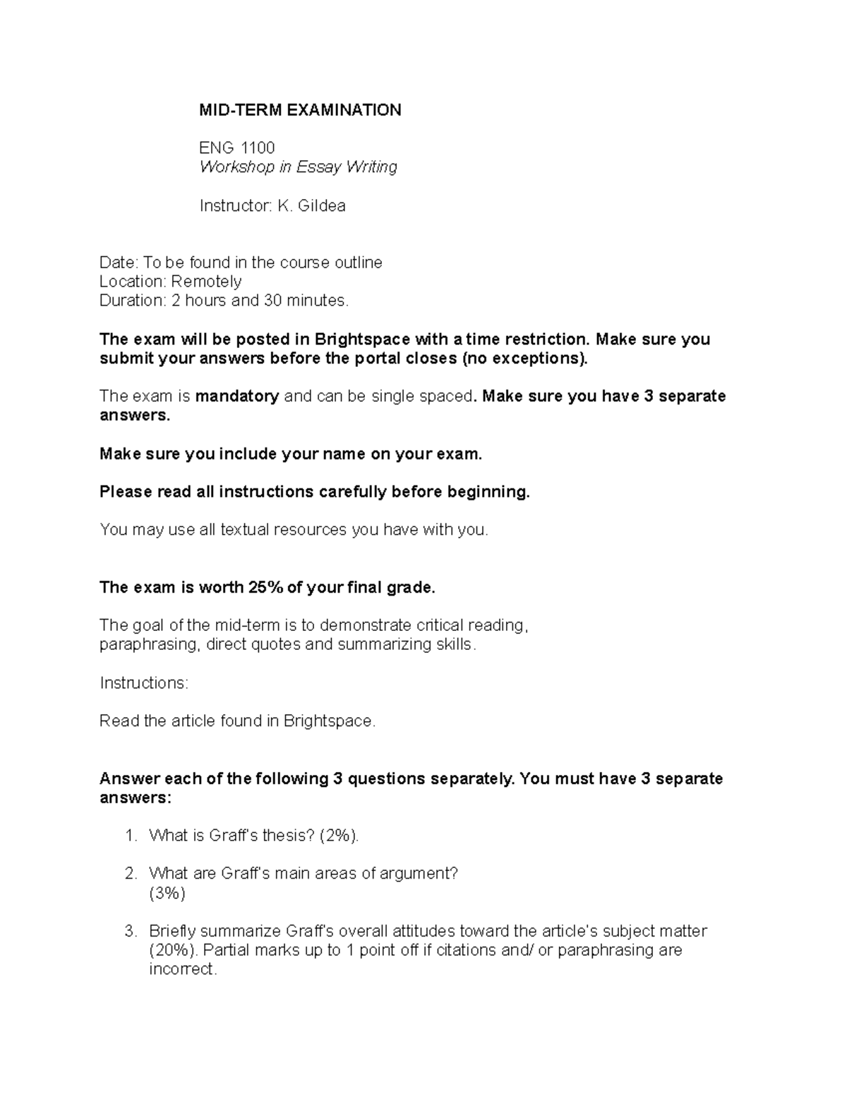 Lecture 6 Midterm EXAM notes - ENG1100 - uOttawa - Studocu