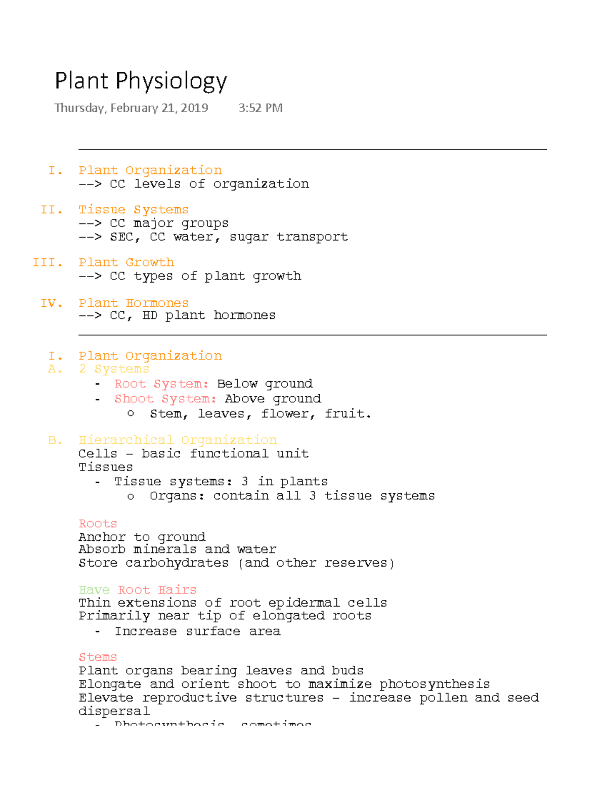 Plant Physiology - Lecture 11 - Plant Physiology Thursday, February 21 ...