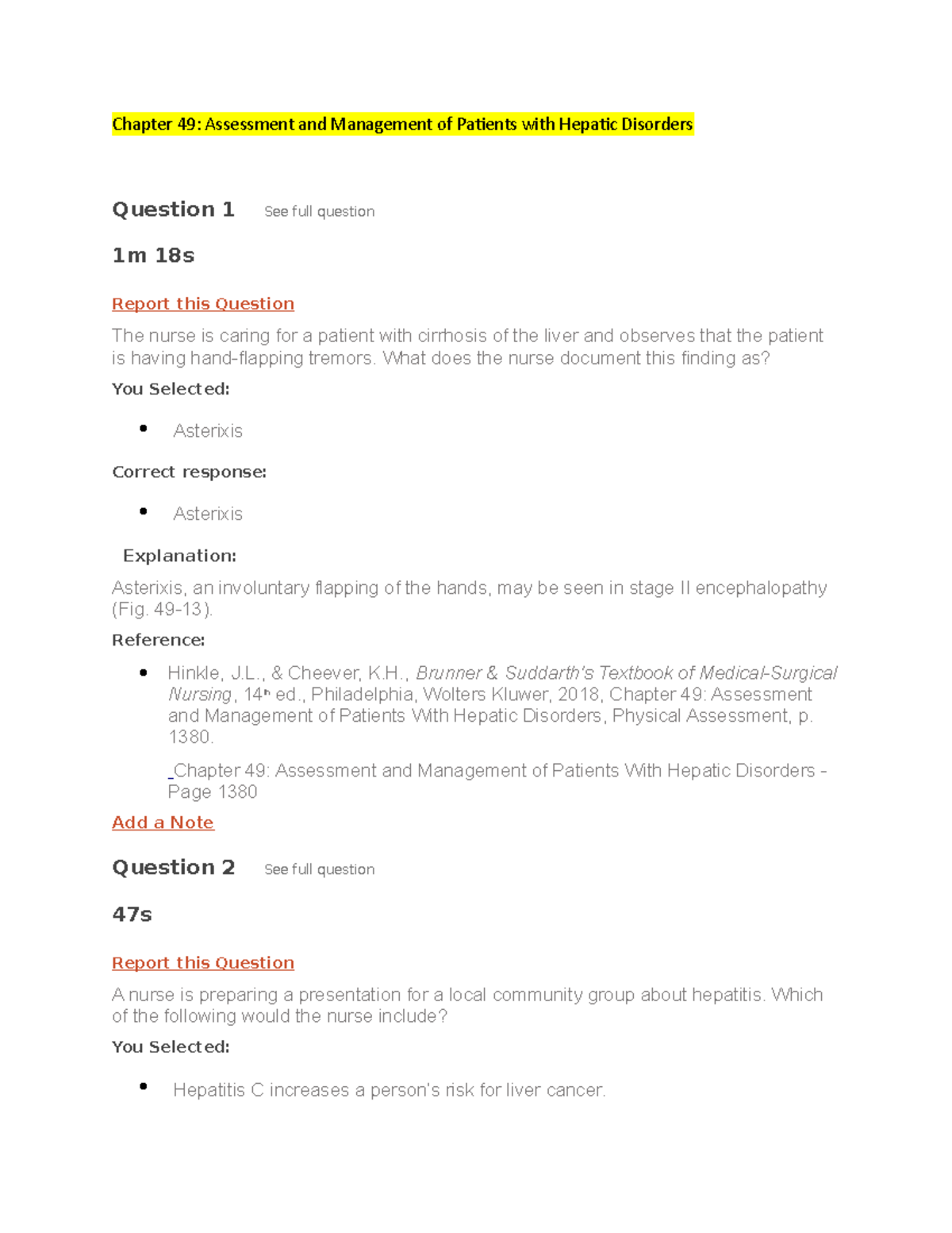 Medsurg ch 49 - prepu and notes lots of practice questions and prep us ...