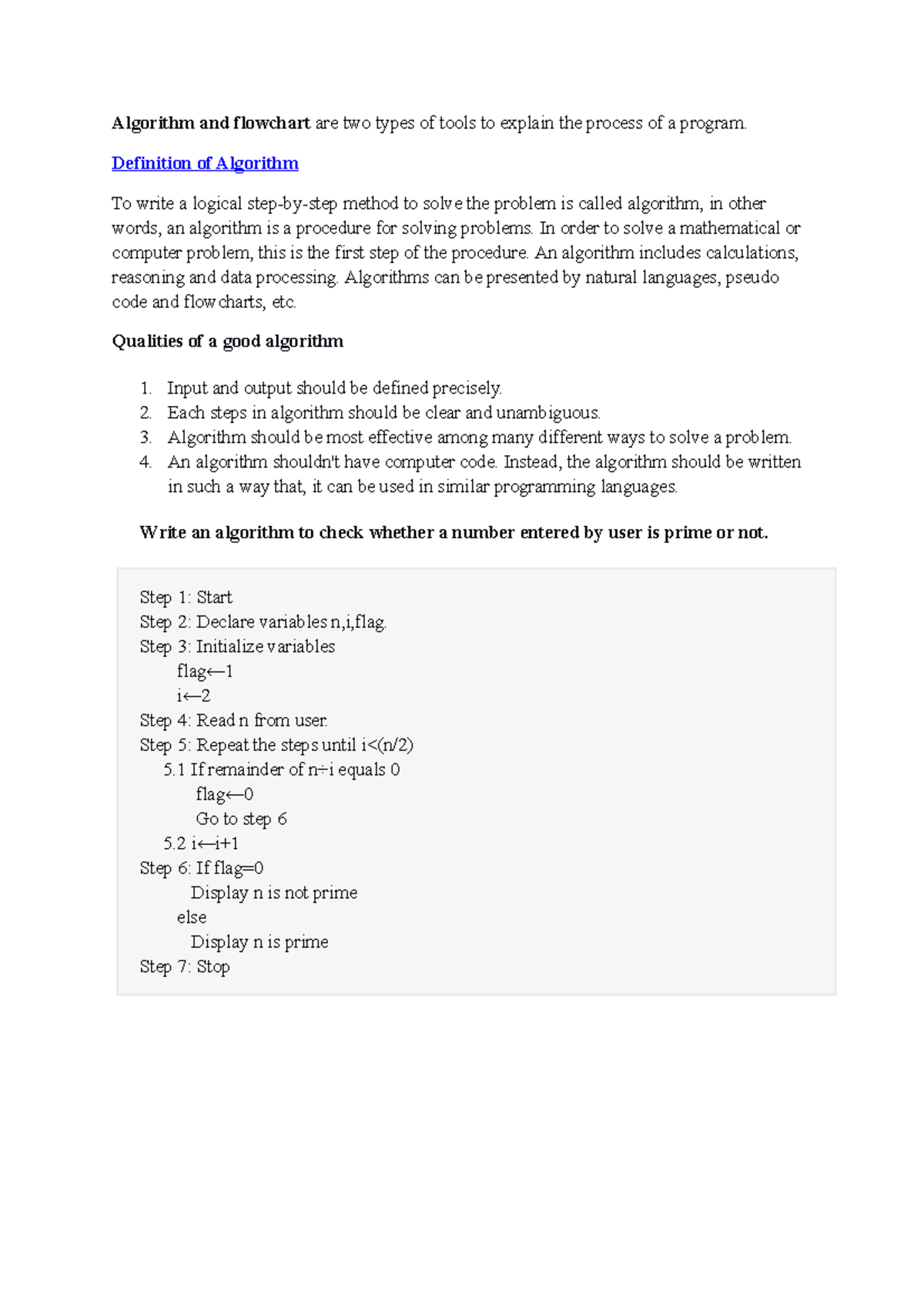 PPS - Questions - Algorithm and flowchart are two types of tools to ...