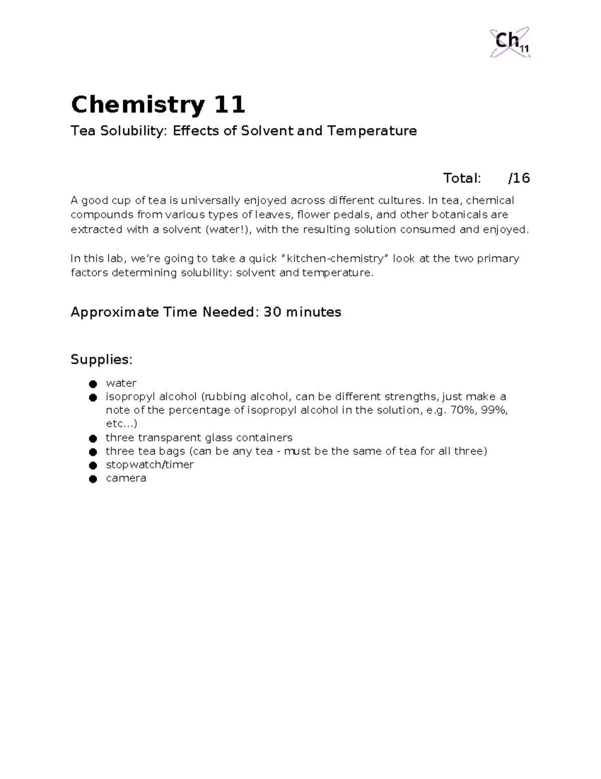 Mod4-Lesson 3-Tea Solubility Effects of Solvent and Temperature ...