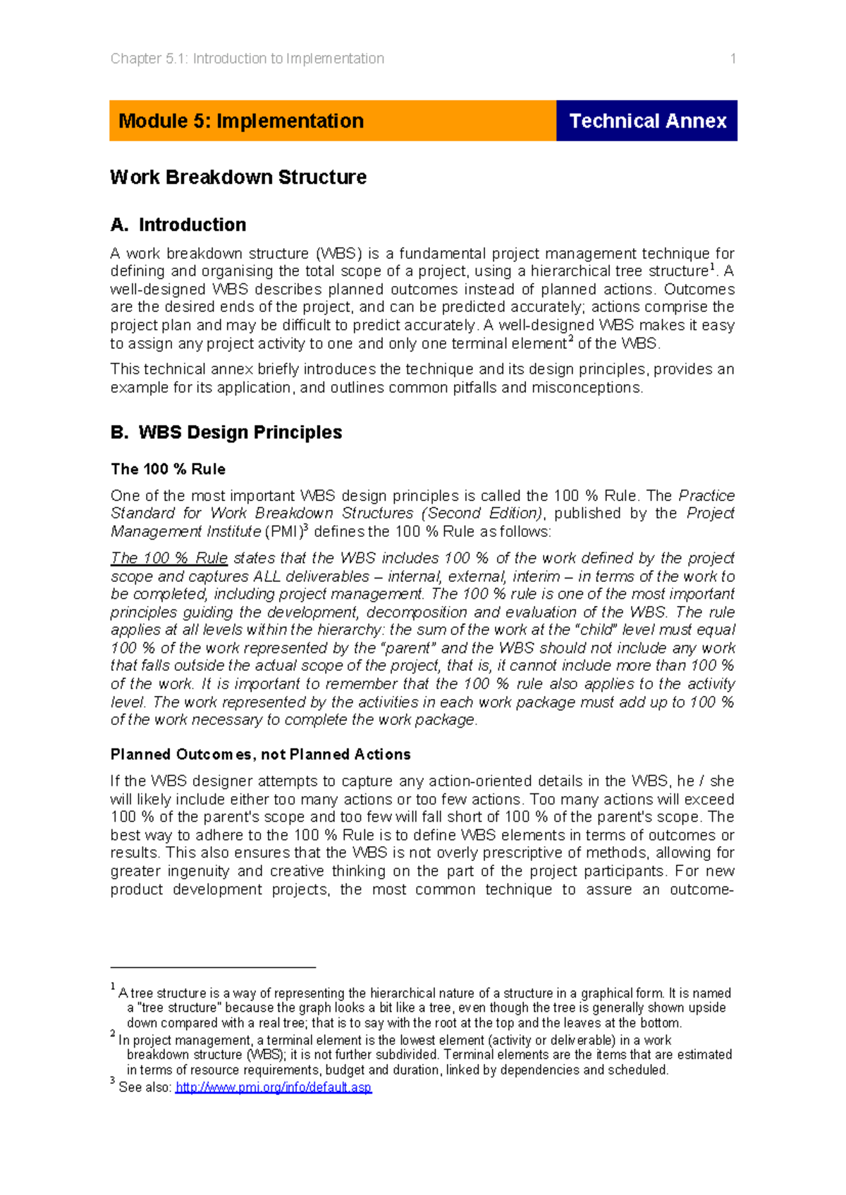 501TA Work Breakdown Structure - Module 5: Implementation Technical ...
