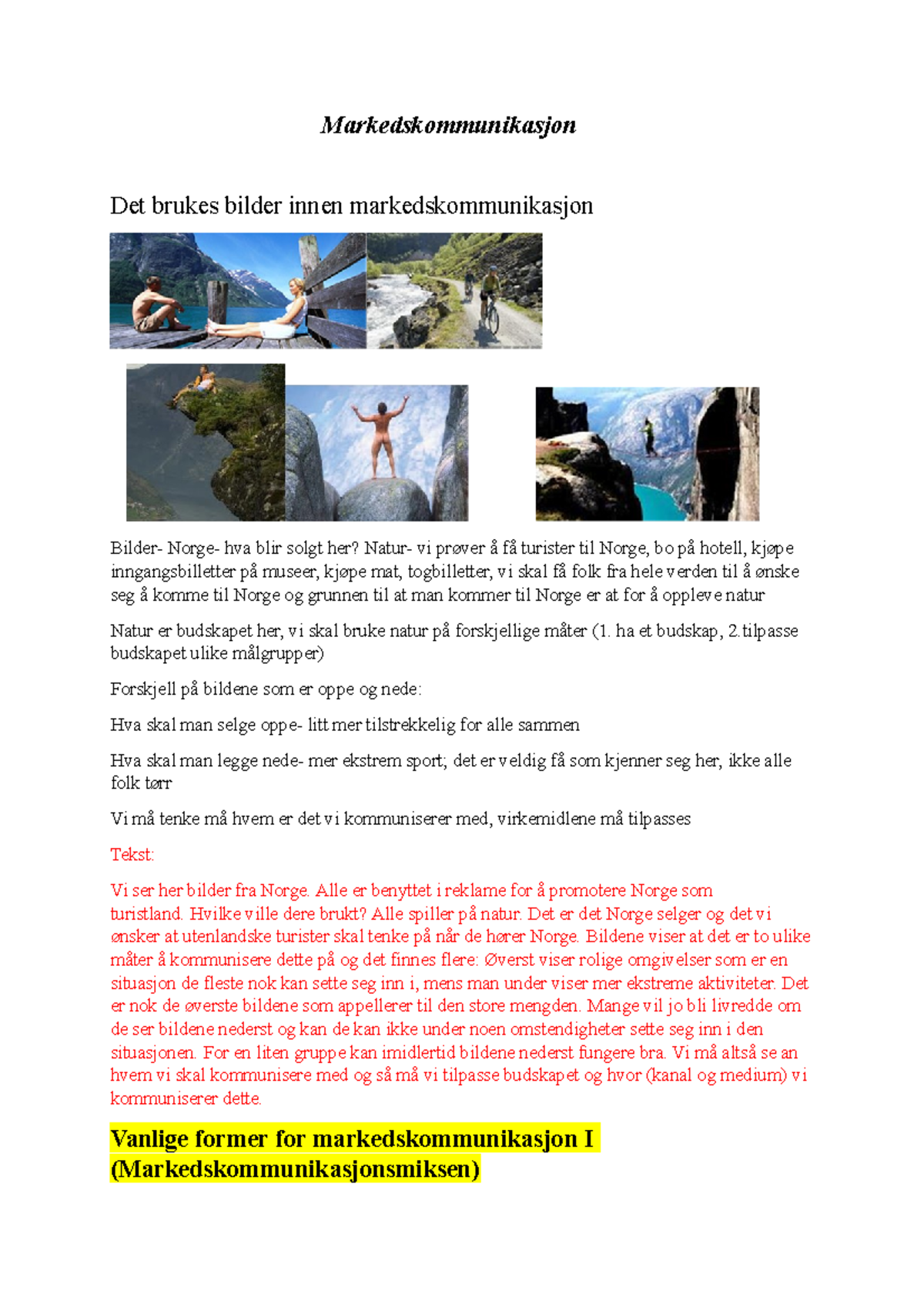 økt 11 - Gode notater for eksamen fra forelesninger og pensumboken - Markedskommunikasjon Det ...