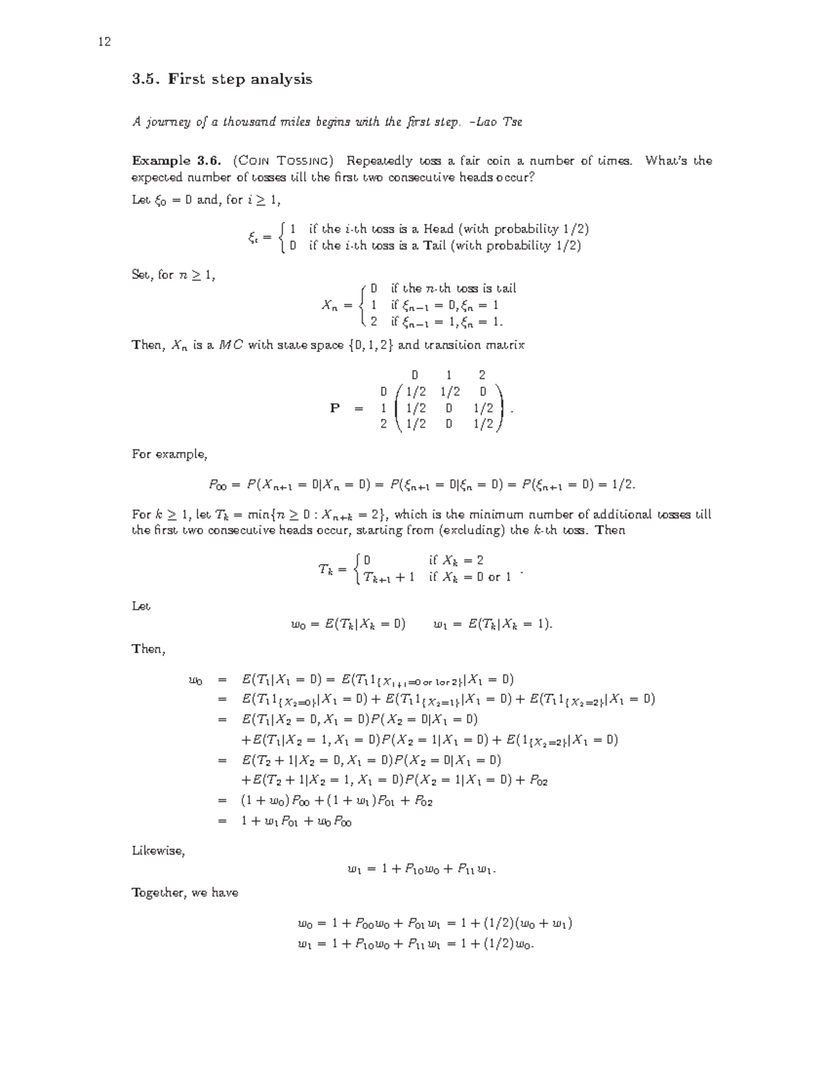 Chap3part2 - Lecture Notes - 3. First step analysis A journey of a ...