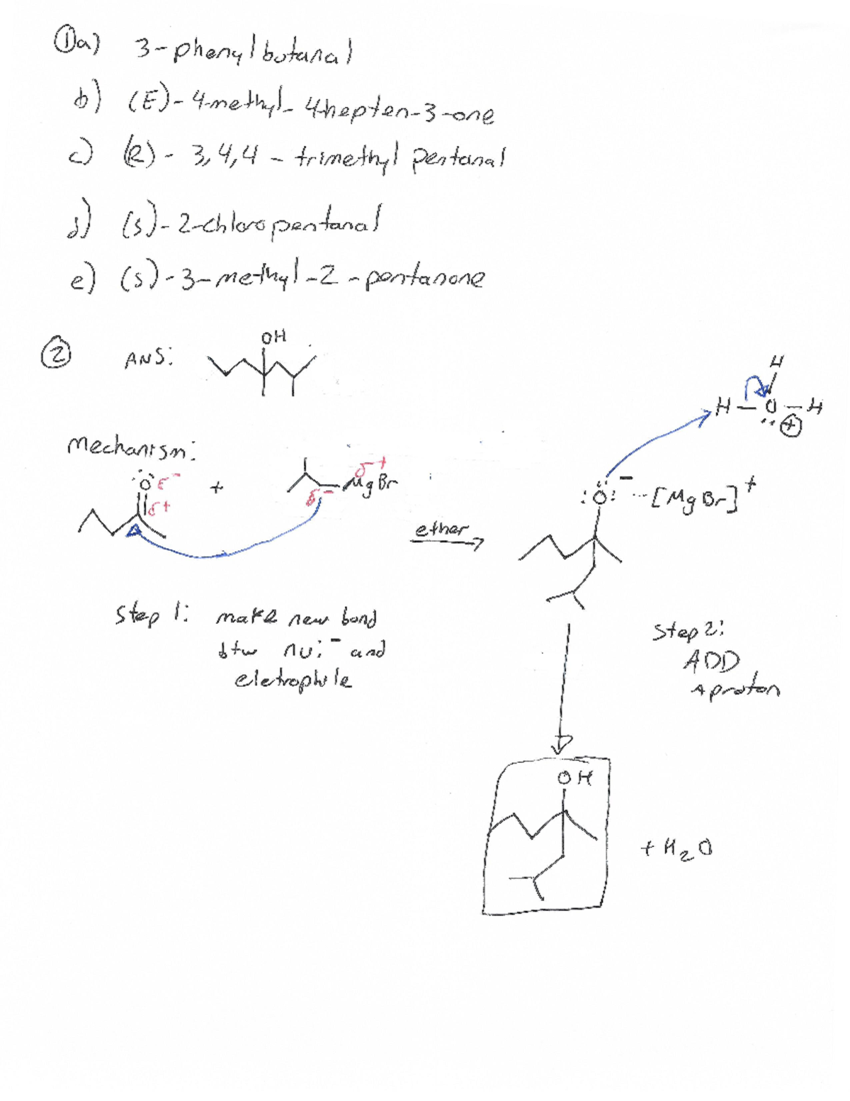 Orgo 2 Test 1 Solutions - CHM 2211 - Studocu