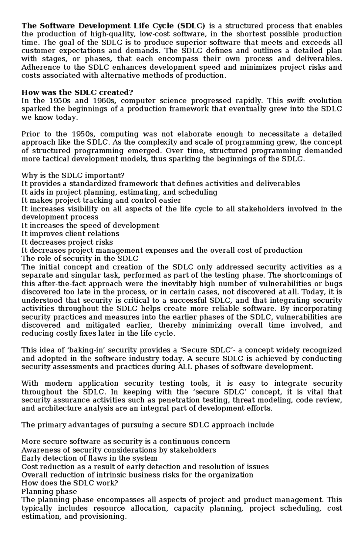 The Software Development Life Cycle(Notes) - The Software Development ...