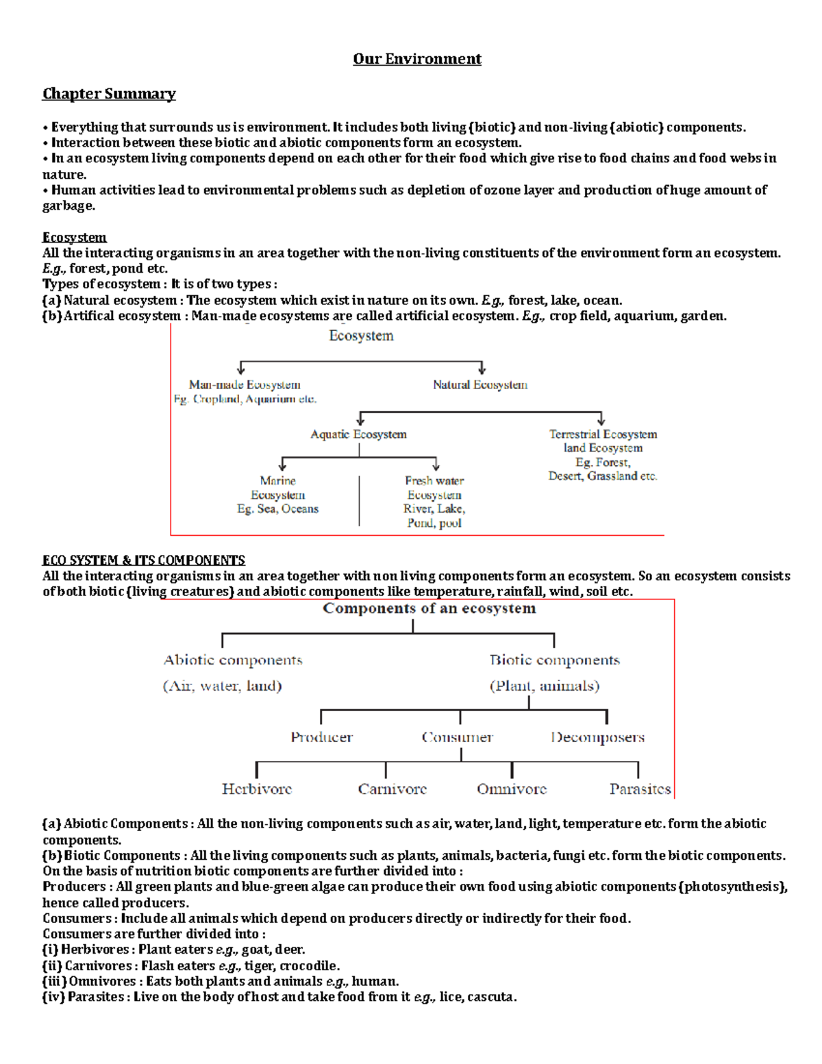 Our Environment - You can use it as practice material - Our Environment ...