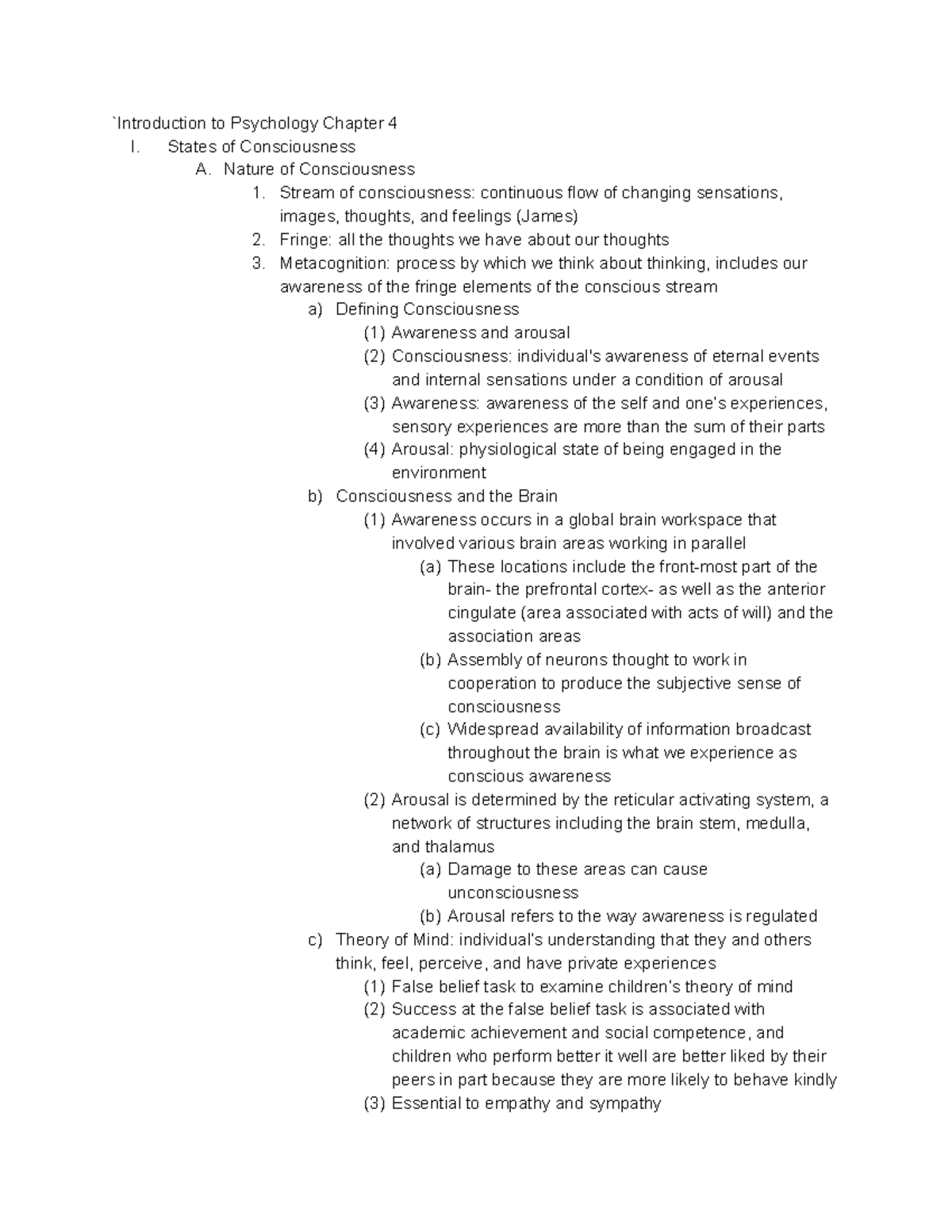 Psych Chapter 4 States of Consciousness - `Introduction to Psychology ...