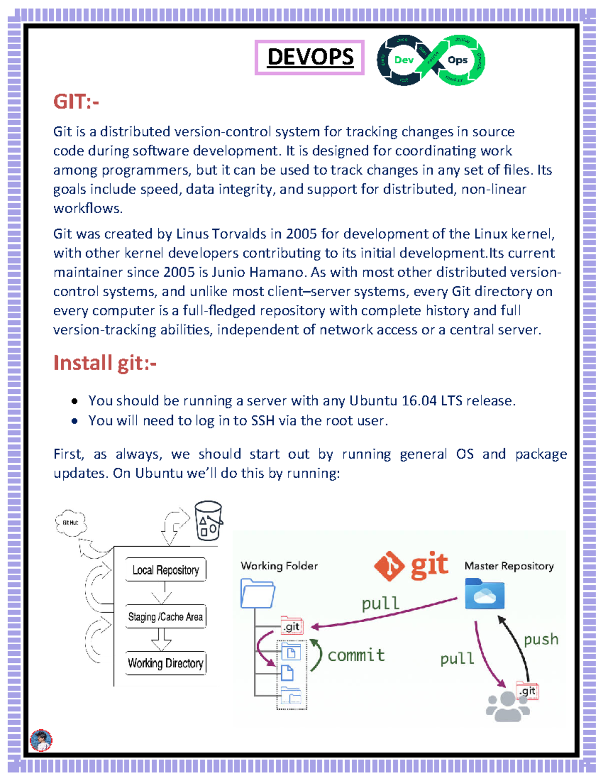 Dev Ops Guide 1678692025 - DEVOPS GIT:- Git is a distributed version-control system for tracking ...