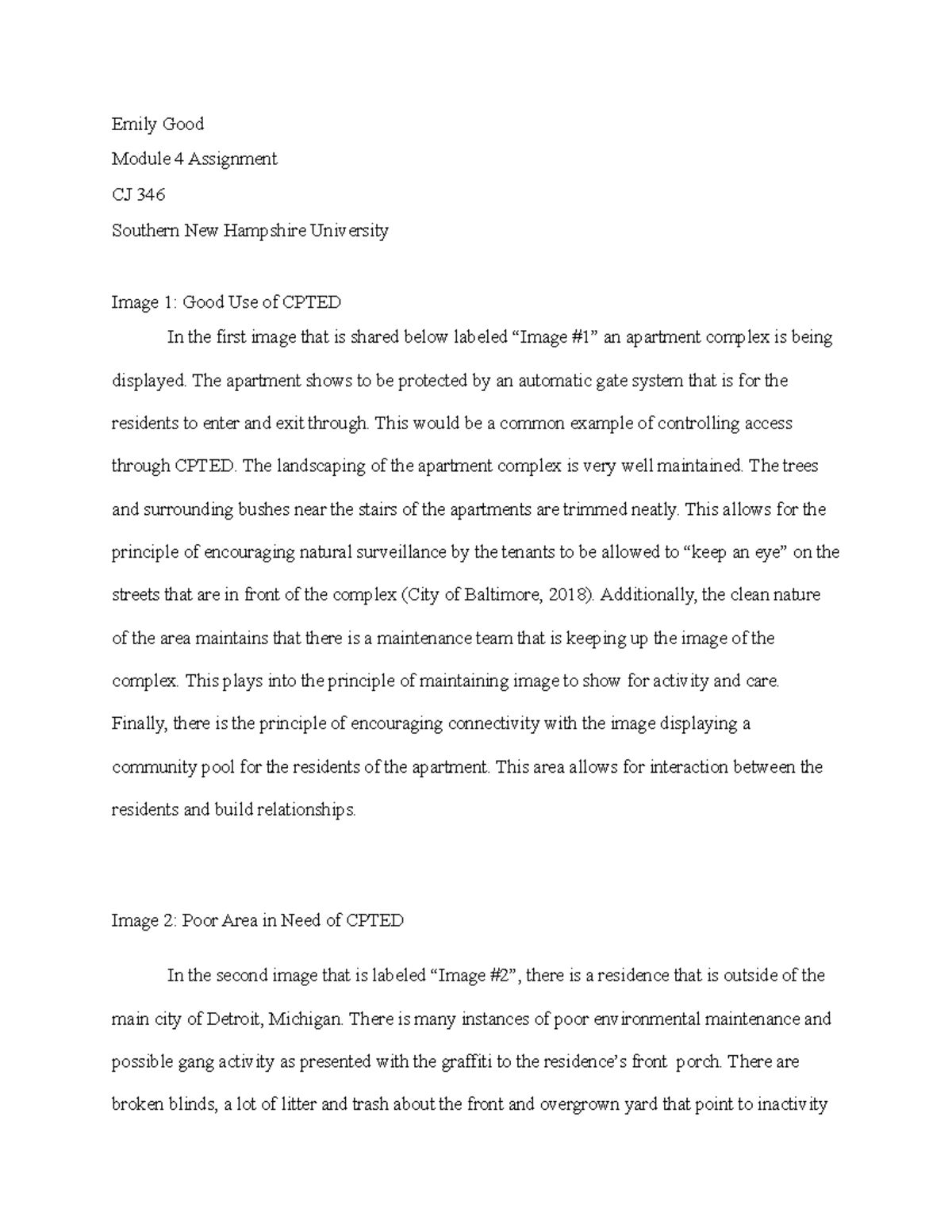 CJ 346 Module 4 Assignment - Emily Good Module 4 Assignment CJ 346 ...