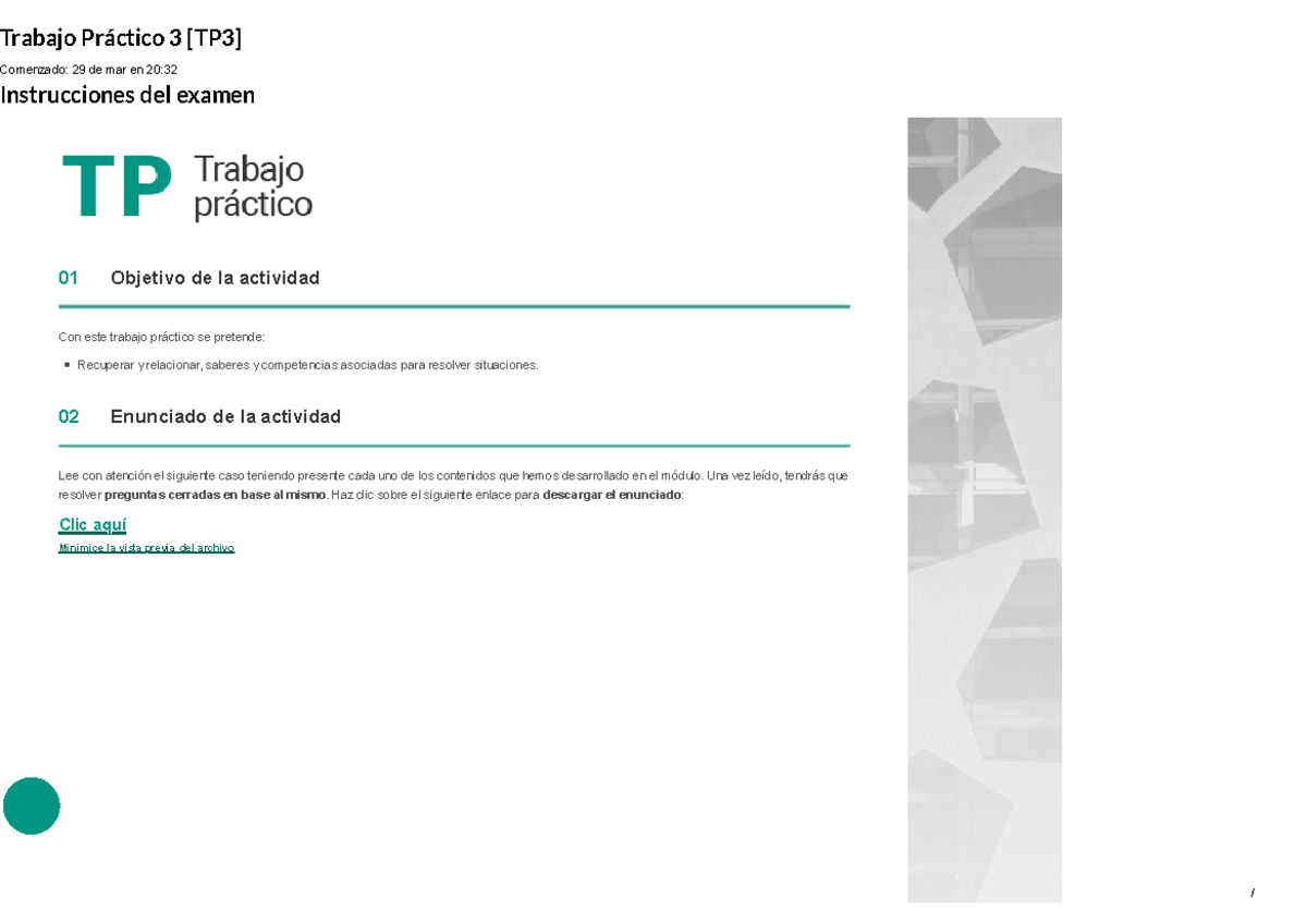 TP3. Aprender. 87,5% - TP3 - Trabajo Práctico 3 [TP3] Comenzado: 29 de ...