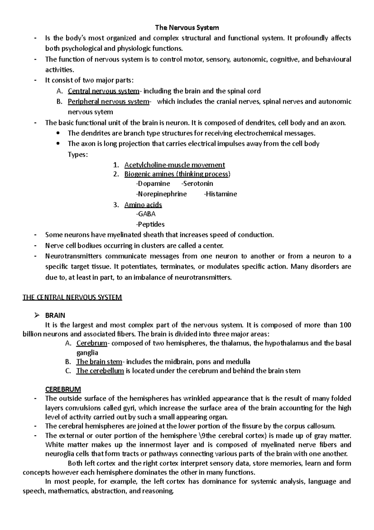 The nervous system anatomy - The Nervous System Is the body’s most ...